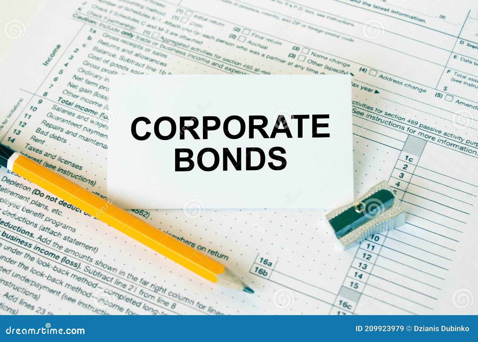 Business Card with Text Corporate Bonds on Financial Docs Editorial ...