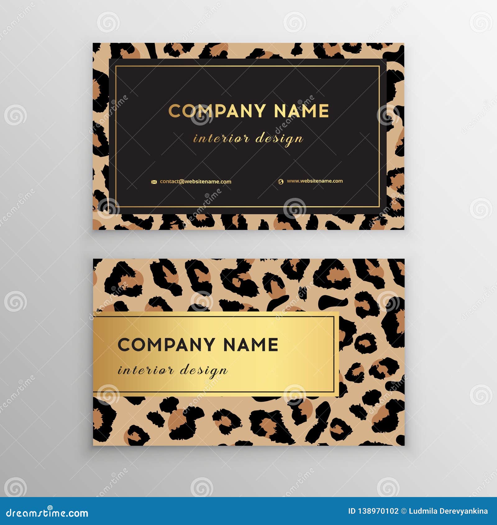 Business Card Trendy Leopard Pattern. Wild Animals Business Card Stock ...