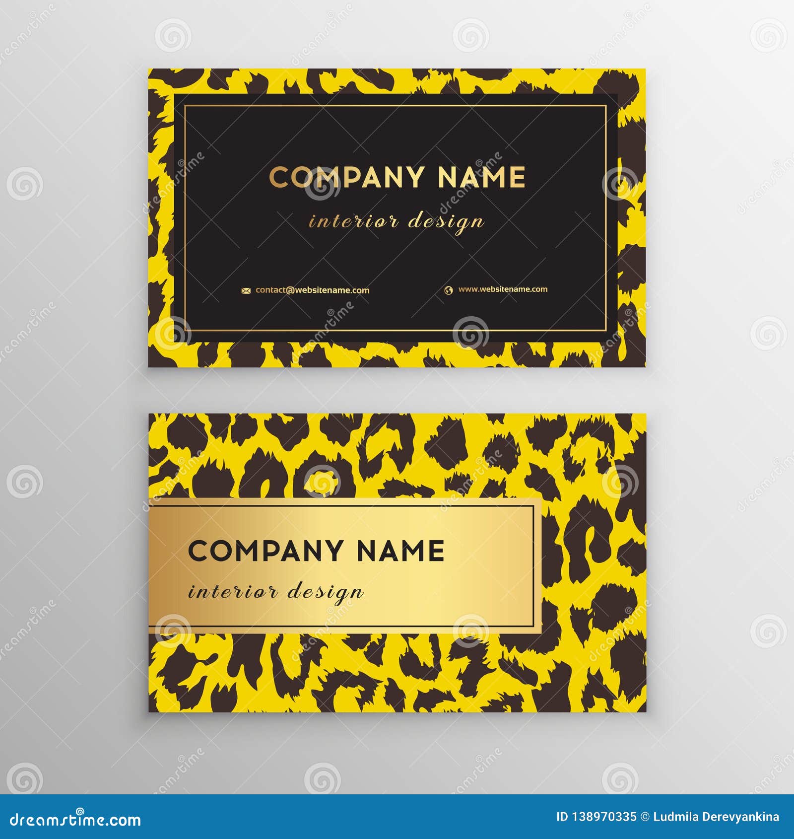 Business Card Trendy Leopard Pattern. Wild Animals Business Card Stock ...