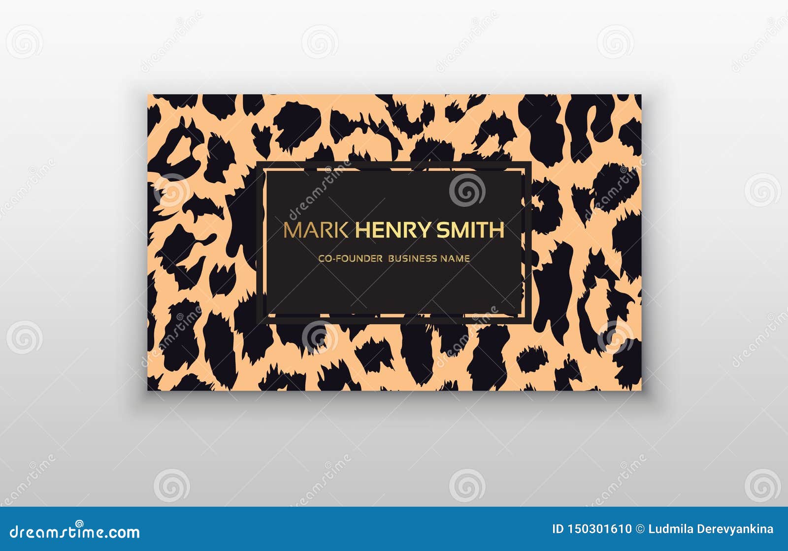 Business Card Trendy Leopard Pattern.Wild Animals Business Card. Stock ...