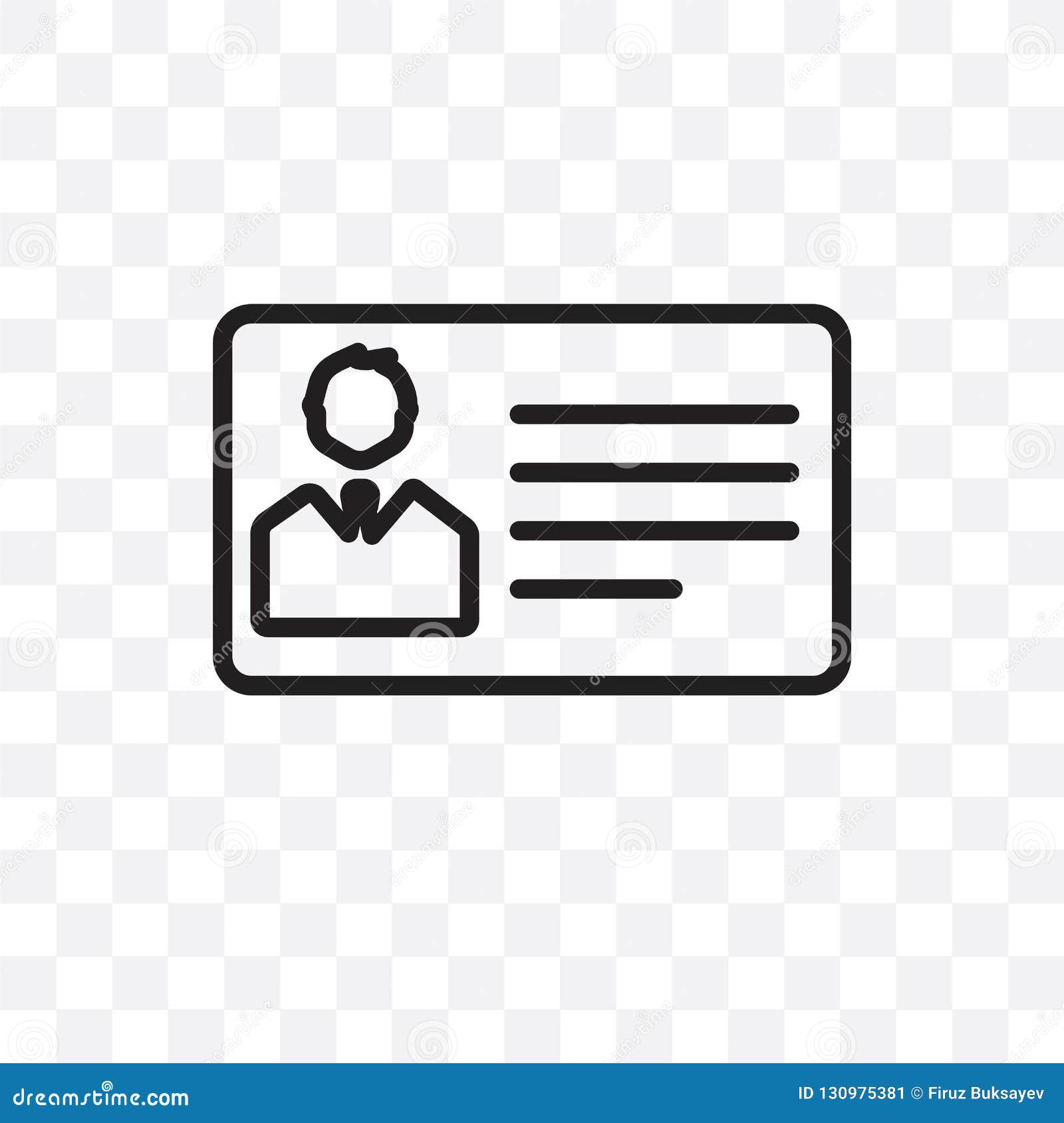 Business Card Vector Linear Icon Isolated On Transparent Background ...