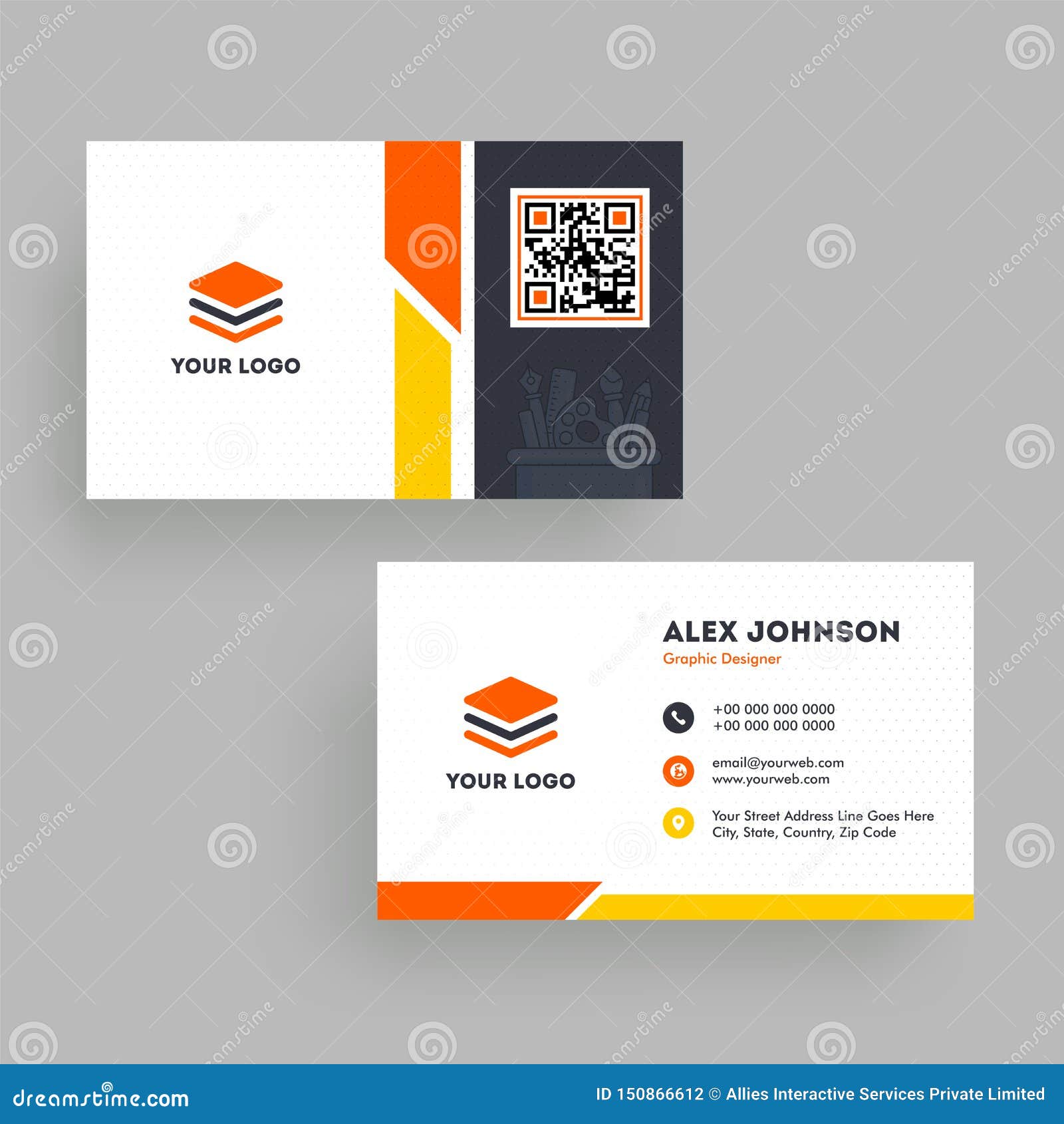 Business Card or Visiting Card Design. Stock Illustration ...