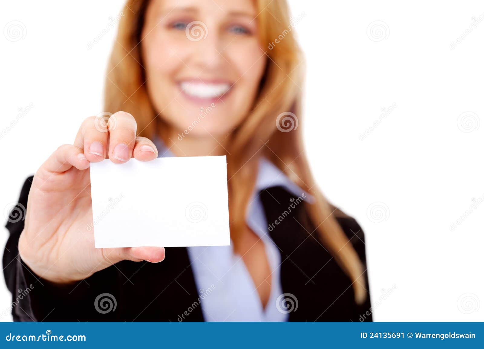 Business card woman stock image. Image of happy, pretty - 24135691