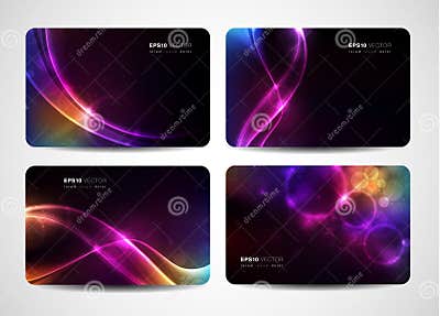 Business Cards with Abstract Light Stock Vector - Illustration of ...