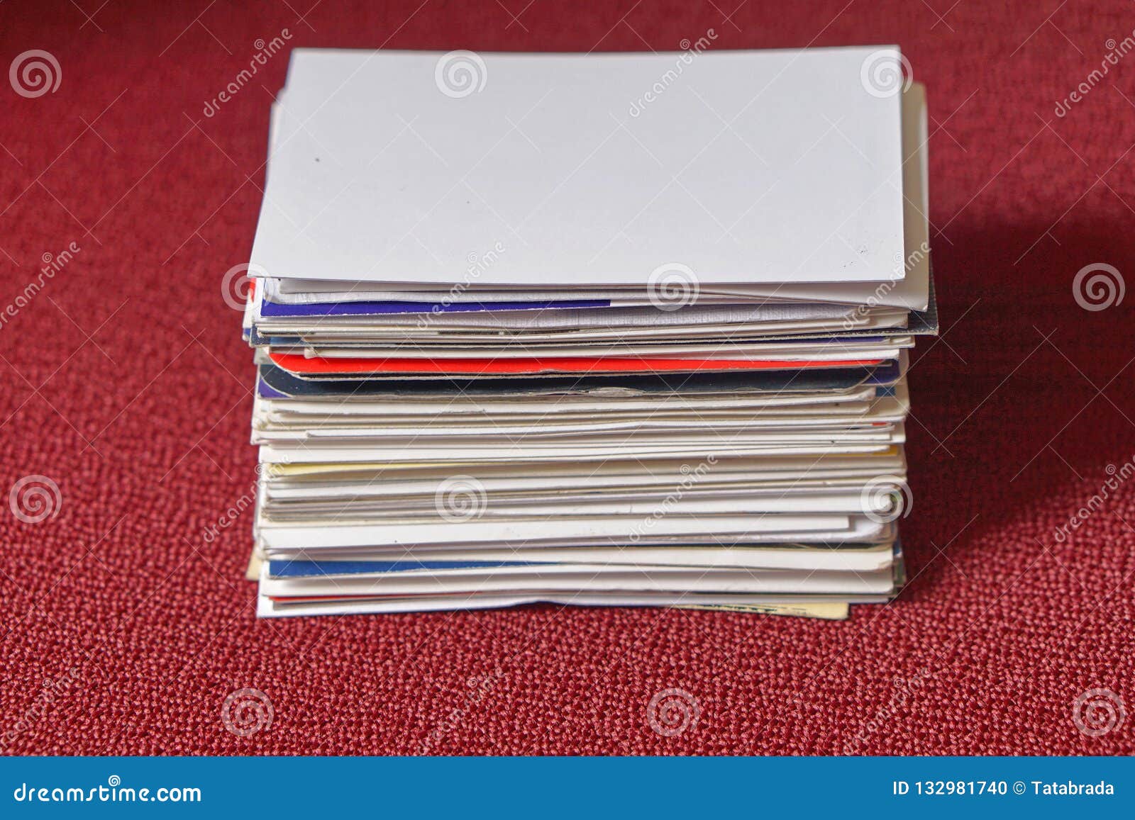 Business cards stock photo. Image of print, empty, pile - 132981740
