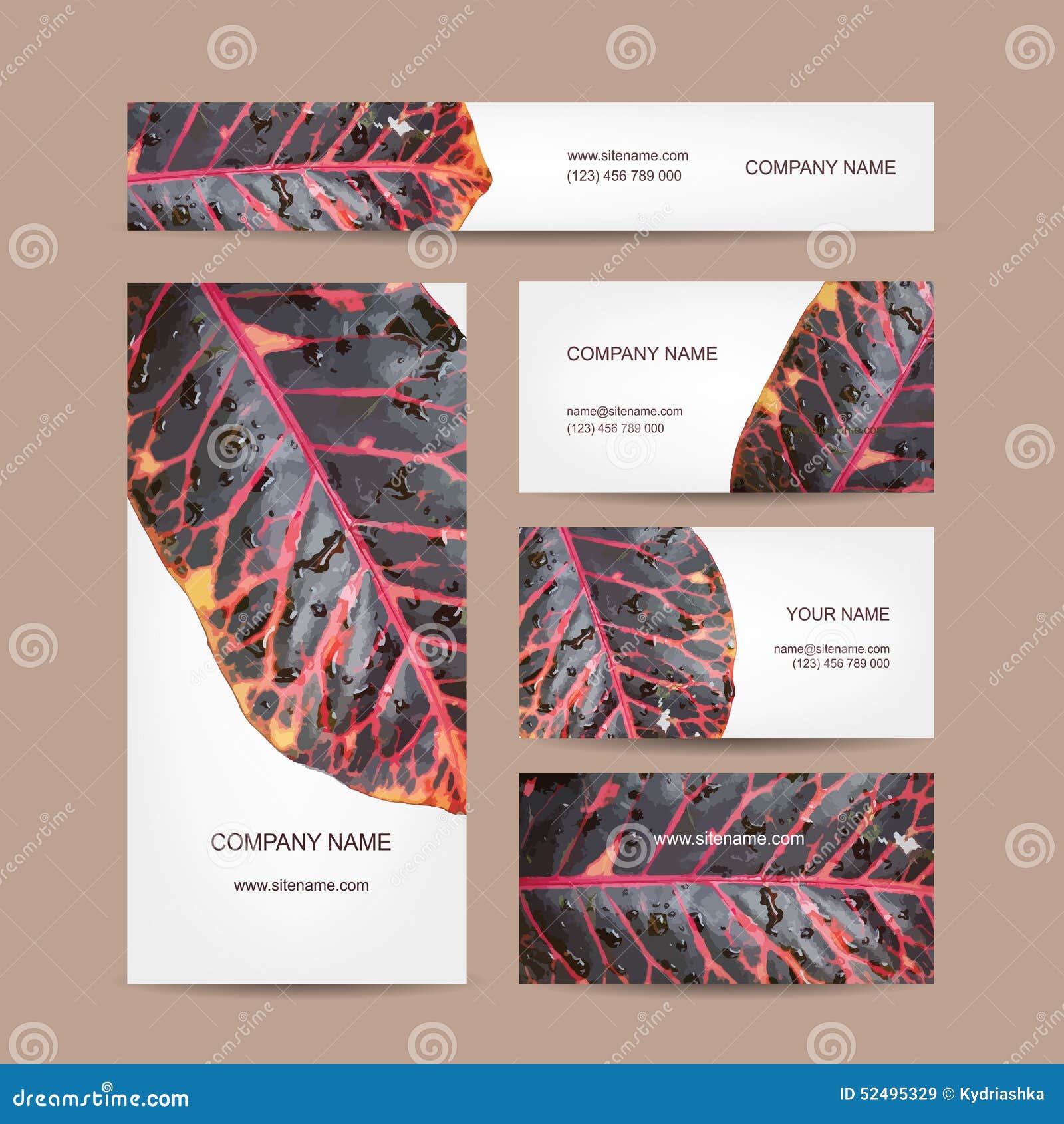 Business Cards Design, Leaf Texture Stock Vector - Illustration of ...