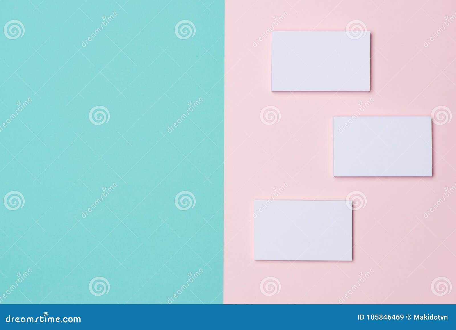 Business Cards Mockup on Two Color Background Stock Image - Image of ...