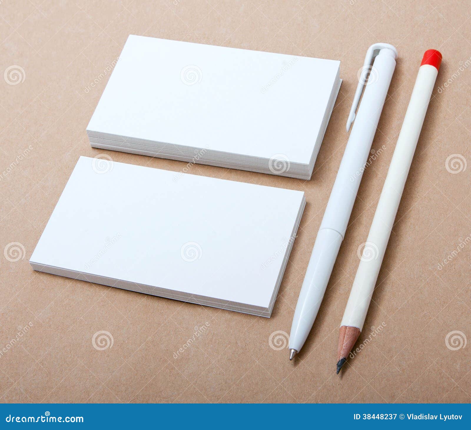 Business Cards, Pencil, Pen Stock Image - Image of clean, empty: 38448237