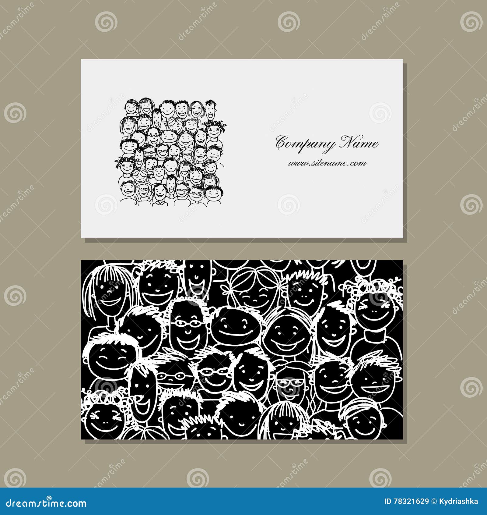 Business Cards, People Crowd for Your Design Stock Vector ...