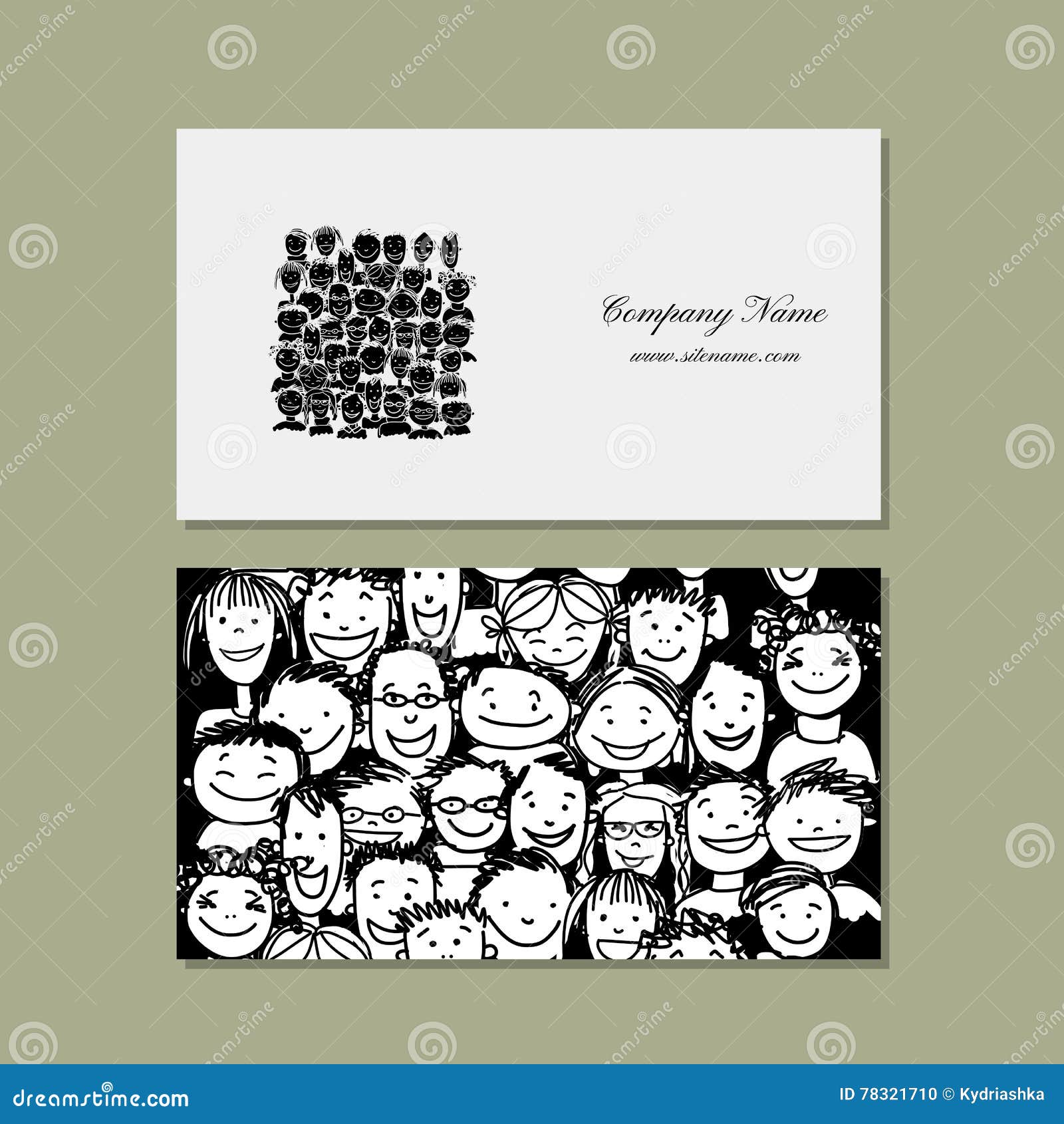Business Cards, People Crowd for Your Design Stock Vector ...