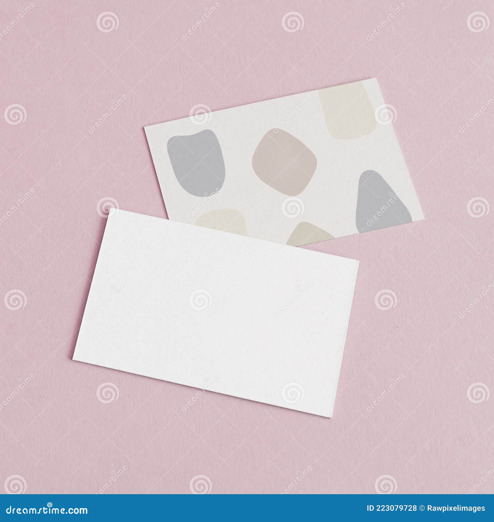 Business Cards on Pink Background Stock Photo - Image of flat, name ...