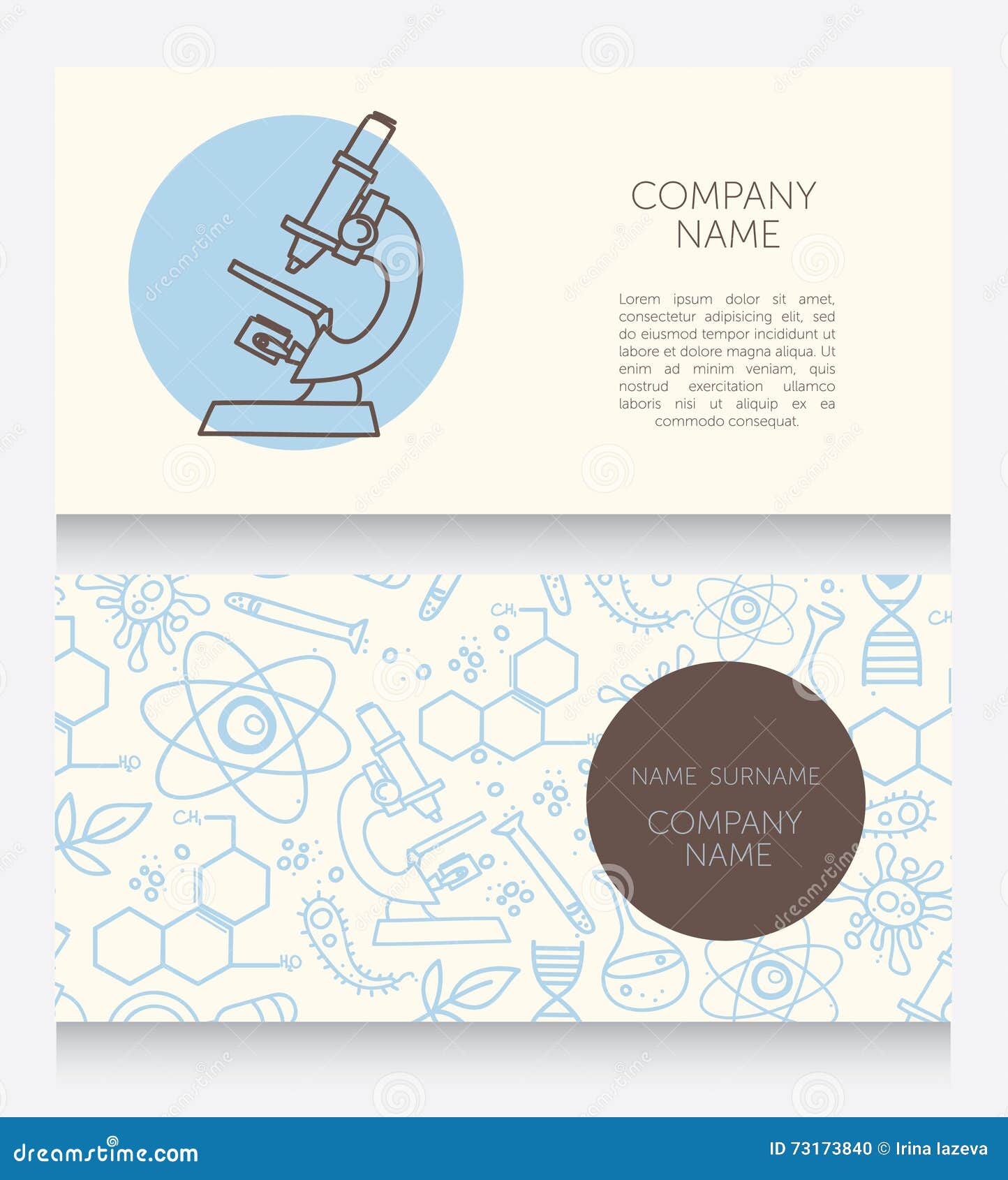 Business Cards Template for Science Lab of Science Classes Stock Vector ...