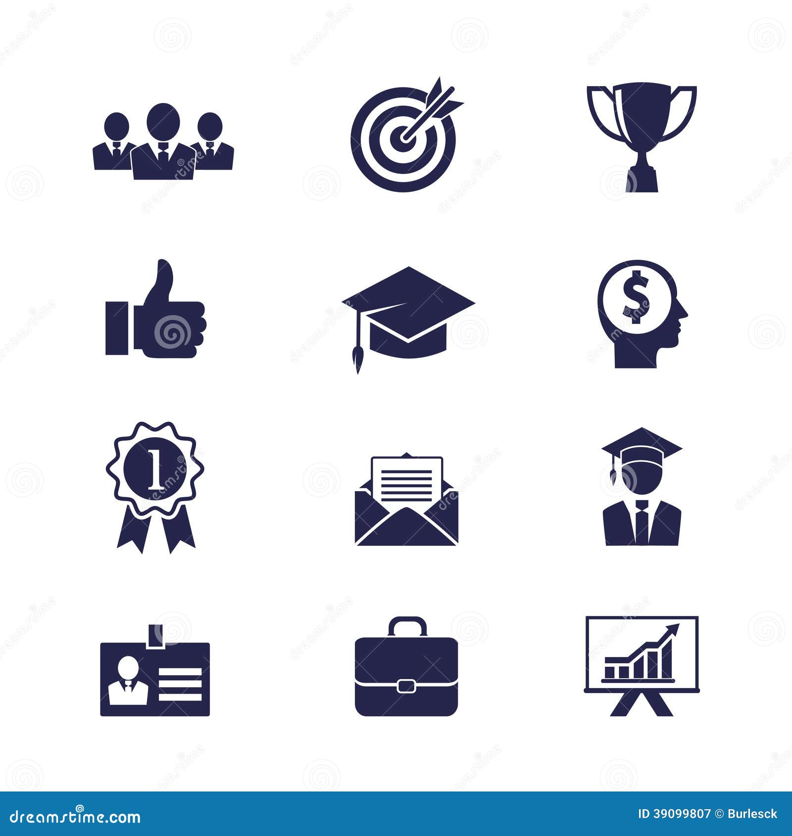 Business career icons stock vector. Illustration of diploma - 39099807