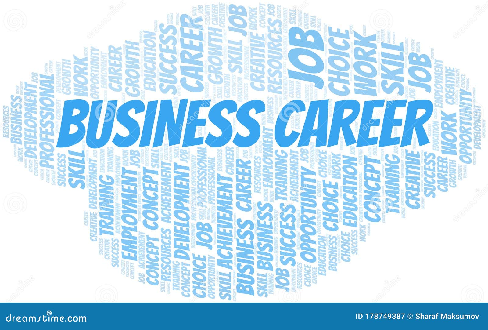Business Career Typography Vector Word Cloud Stock Illustration ...