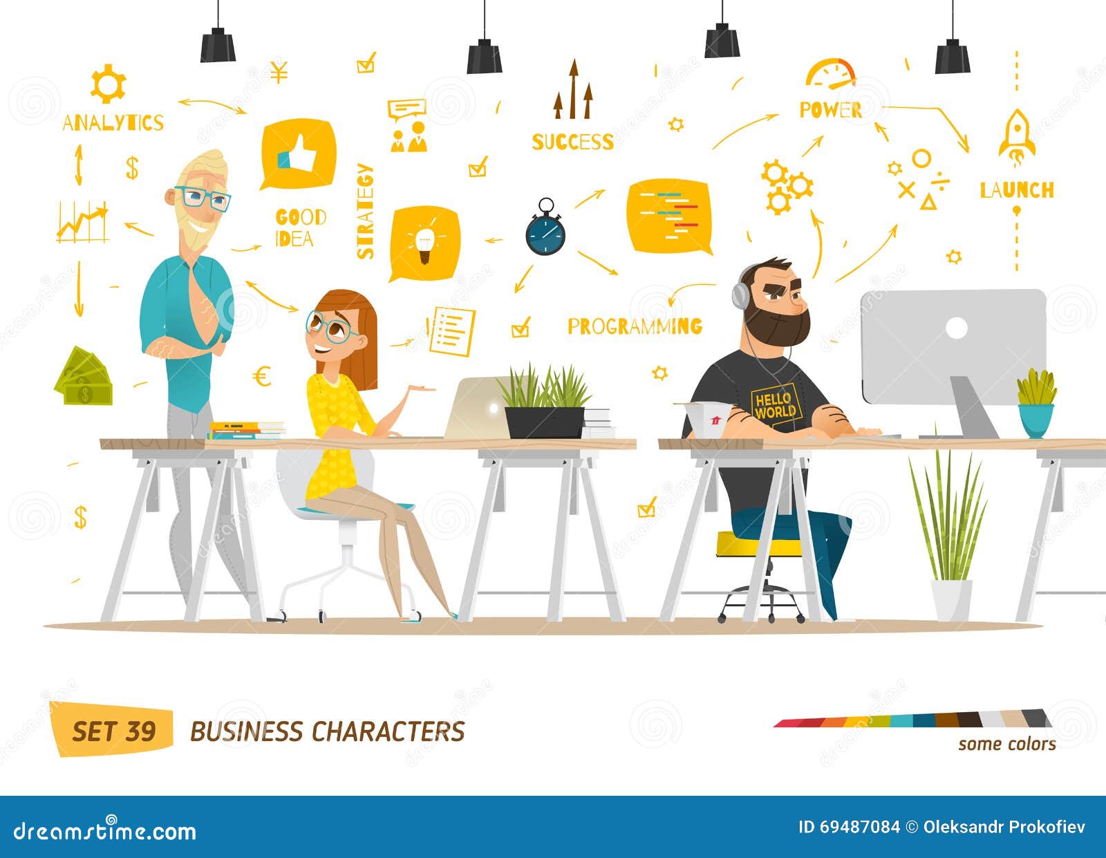 Business Cartoon Characters Collection. Stock Vector - Illustration of ...