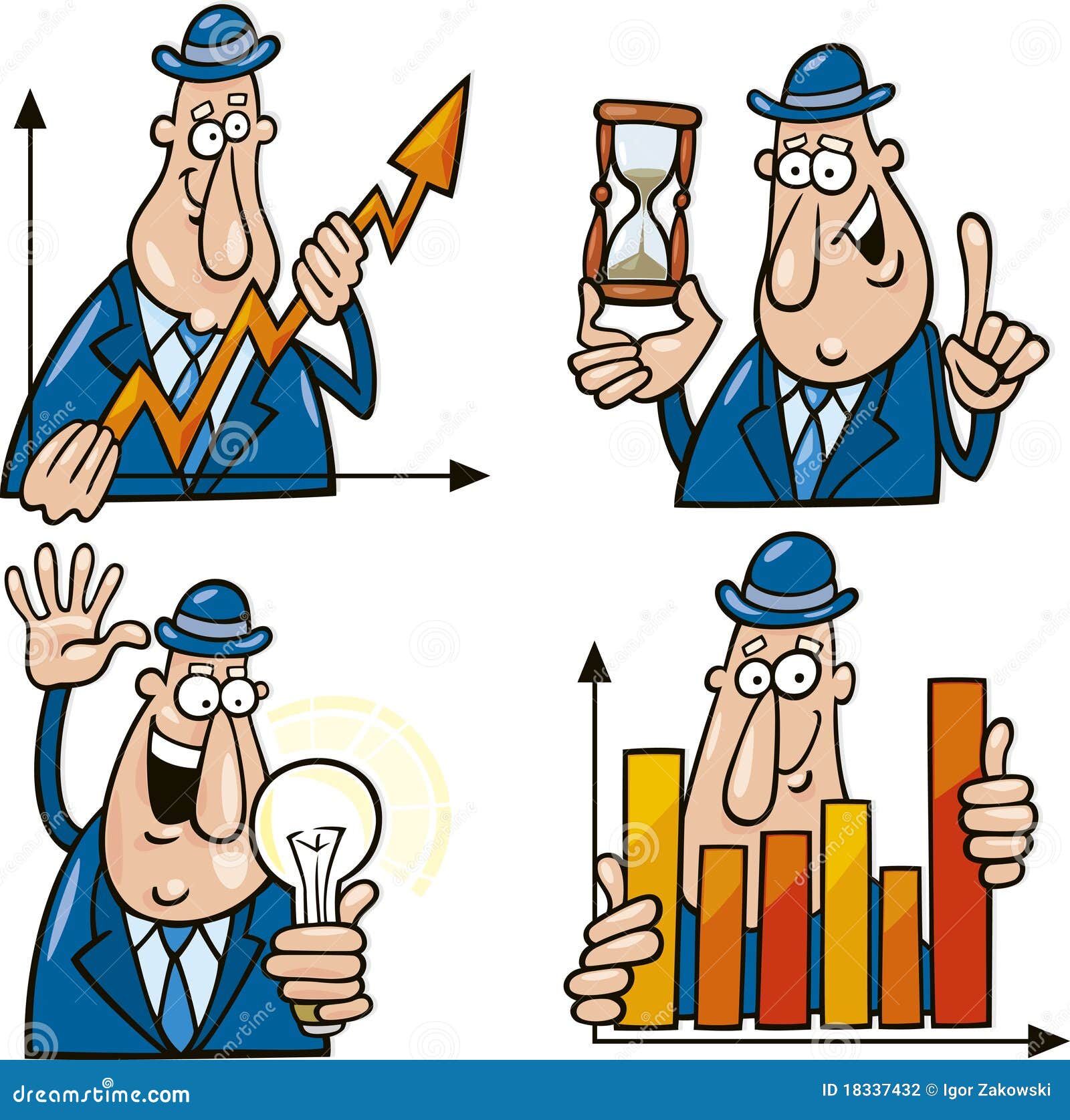 Business Cartoons With Funny Man Stock Photography - Image: 18337432