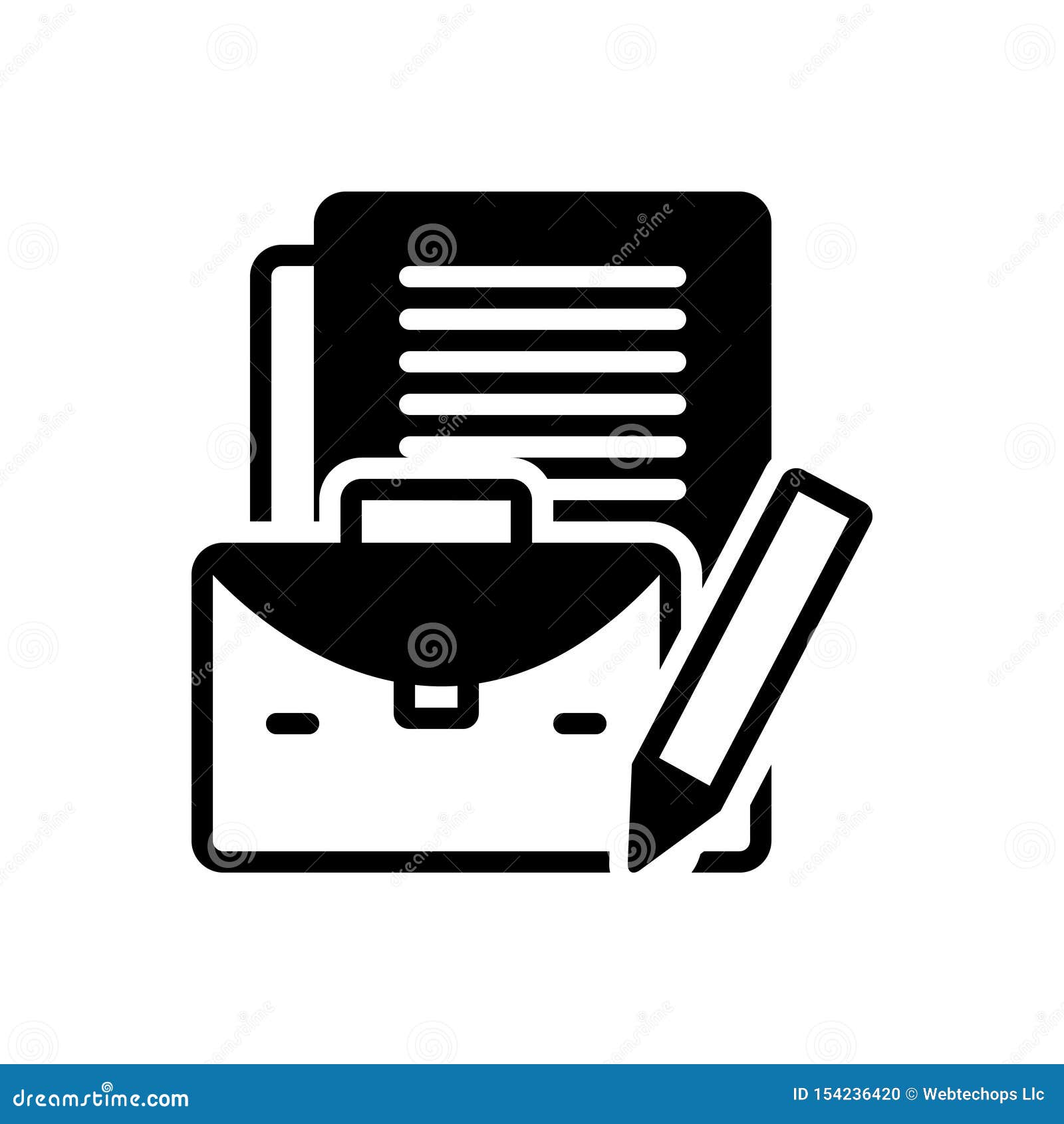 Black Solid Icon for Business Case, Accessory and Commerce Stock Vector ...