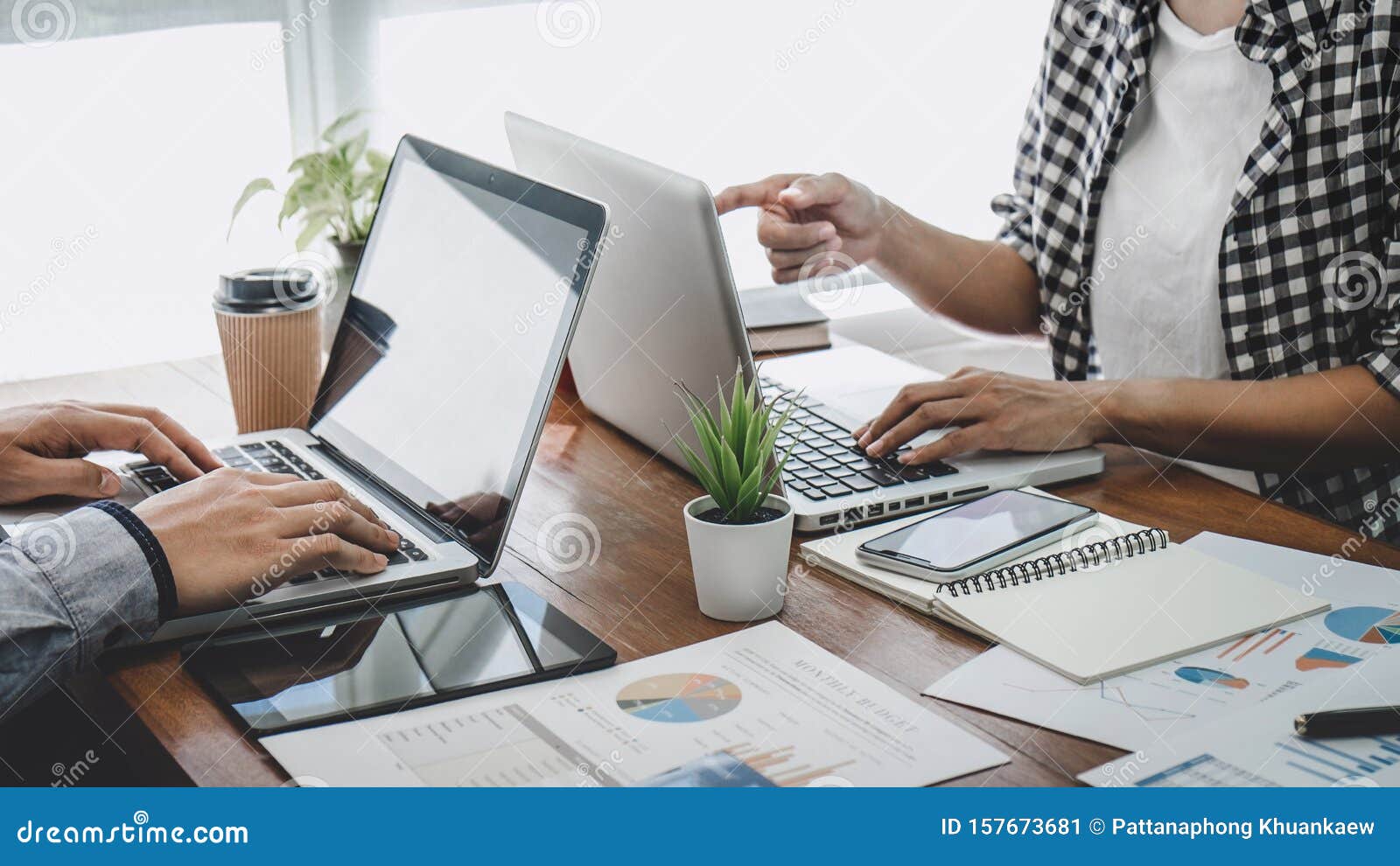 Business Casual Team Meeting Working with New Startup Project ...