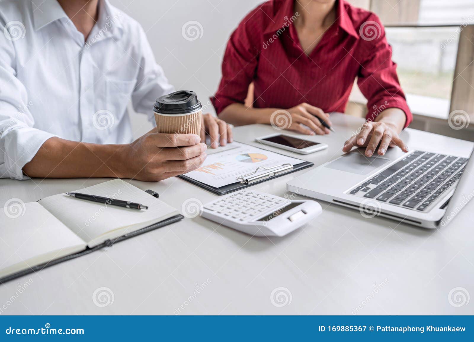 Business Casual Team Meeting Working with New Startup Project ...