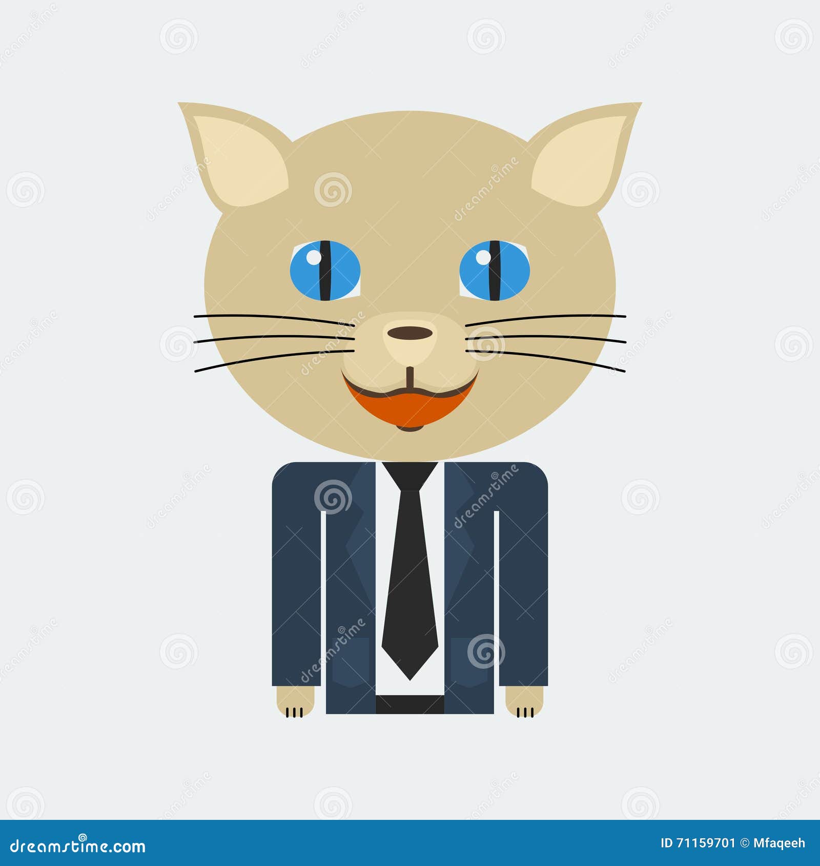 Flat Cartoon Style Business Cat Character Illustration Stock Vector ...
