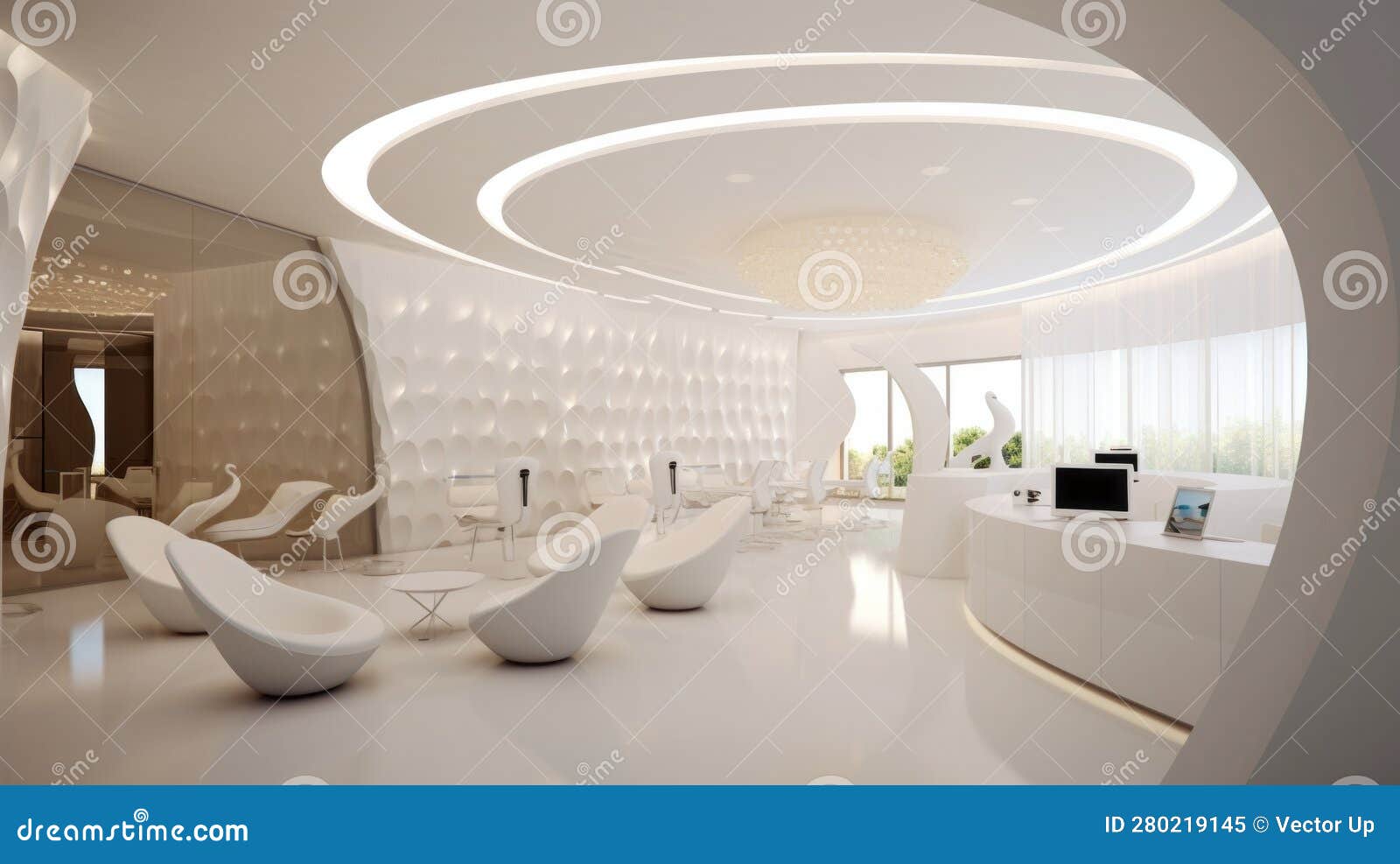 Business Center Reception Design. Generative AI Stock Illustration ...