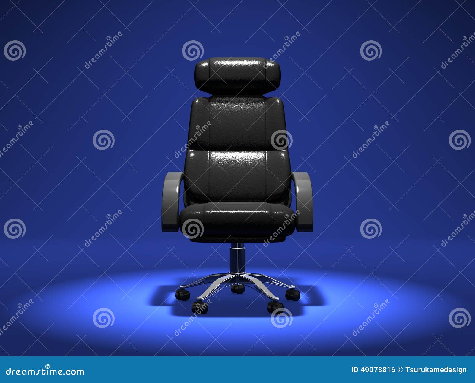 Business Chair on Blue Background Stock Illustration - Illustration of ...