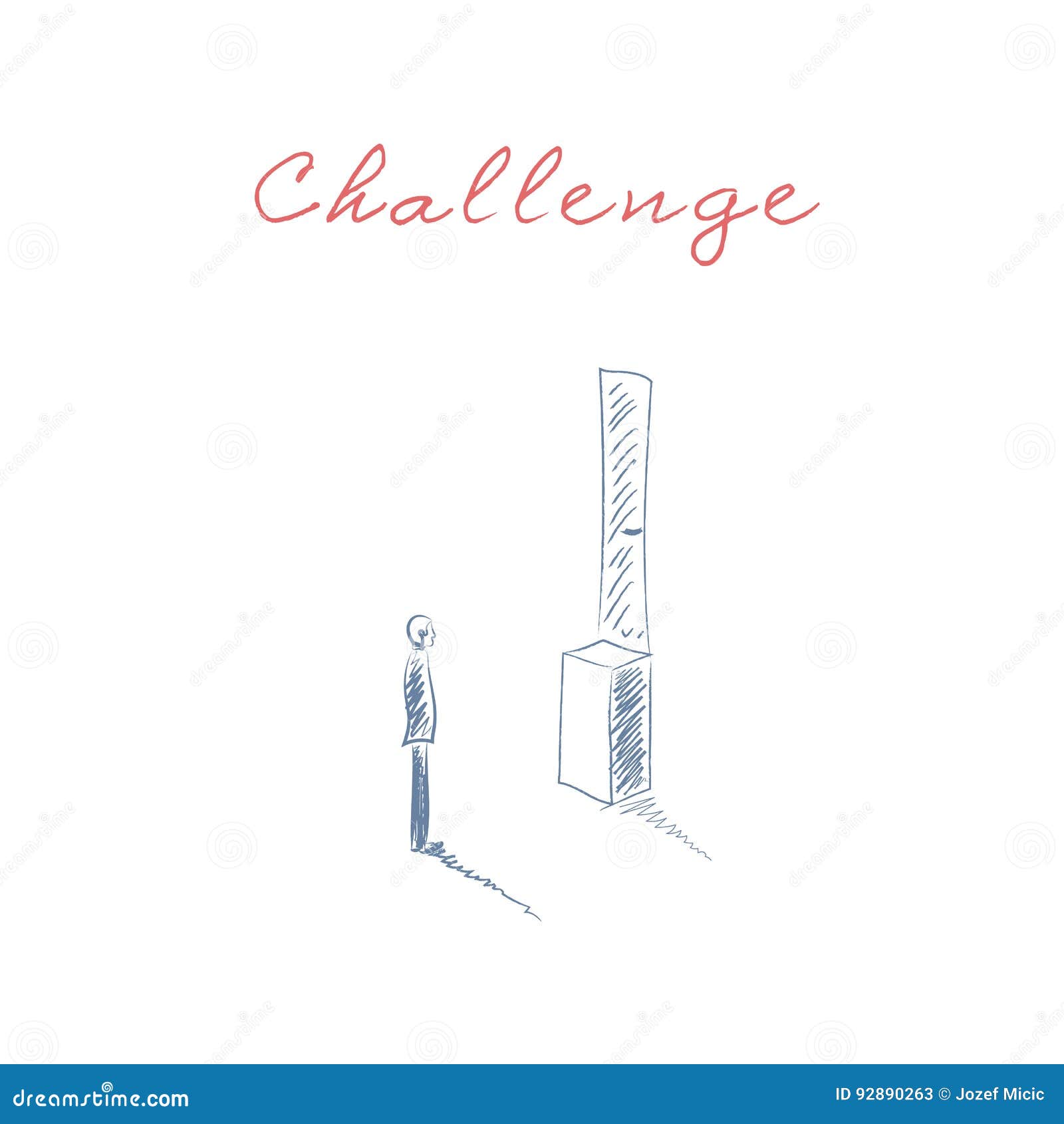 Business Challenge Vector Concept with Man Standing in Front of Door ...