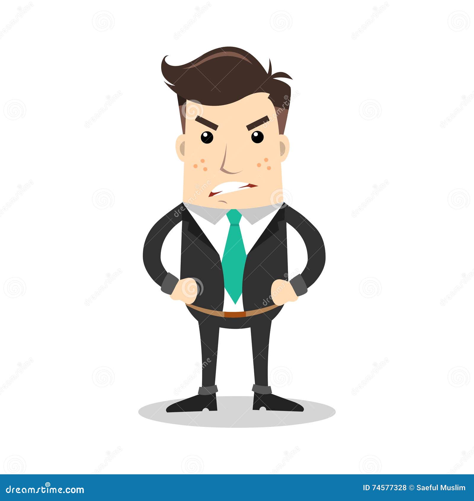 Business Character with Angry Expression Stock Vector - Illustration of ...
