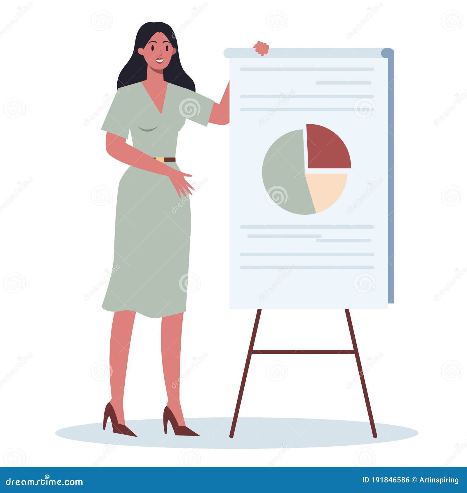 Business Character Making Presentation in Front of Group of Co-worker ...