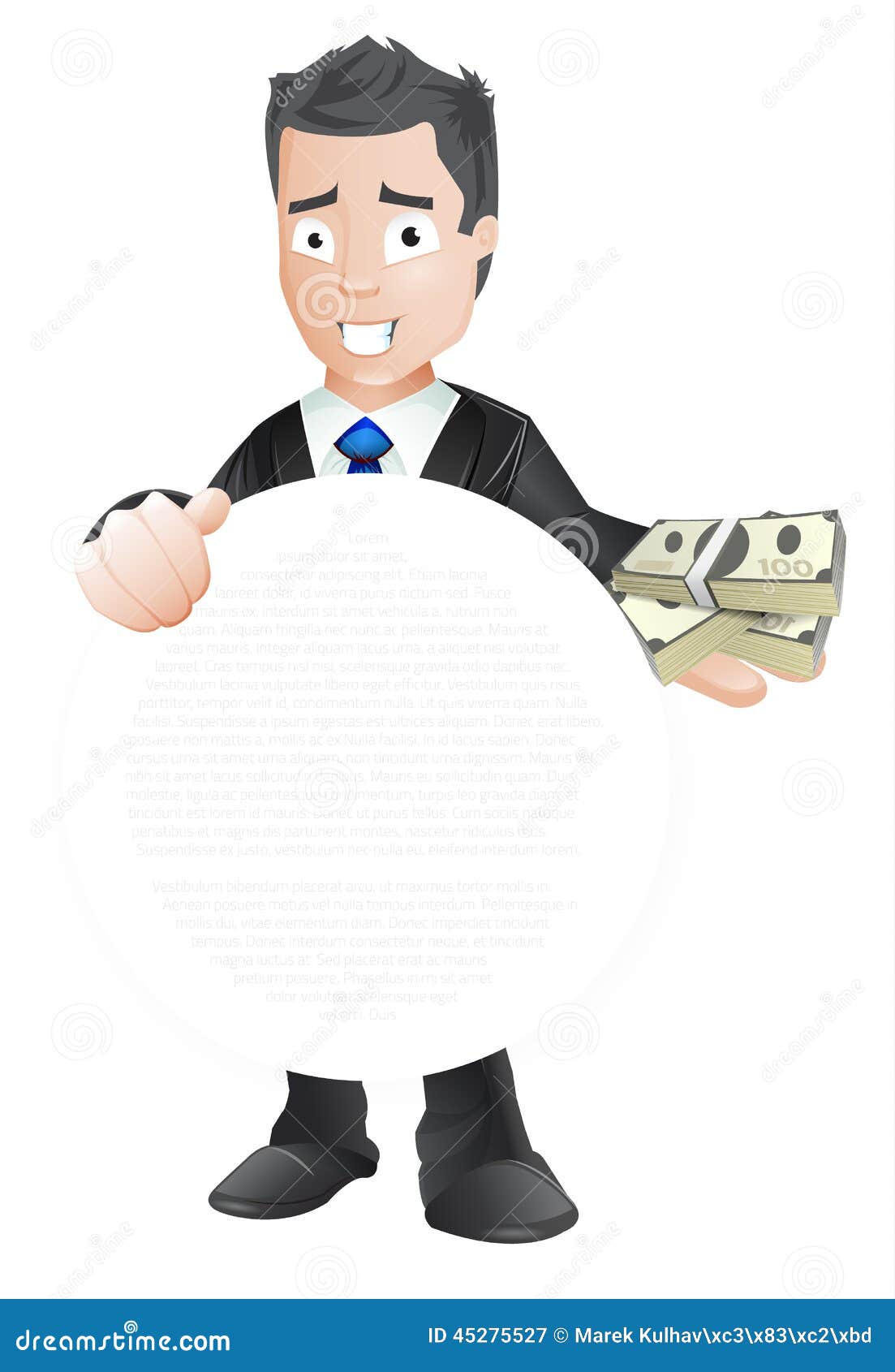 Business Character with Money Stock Illustration - Illustration of ...