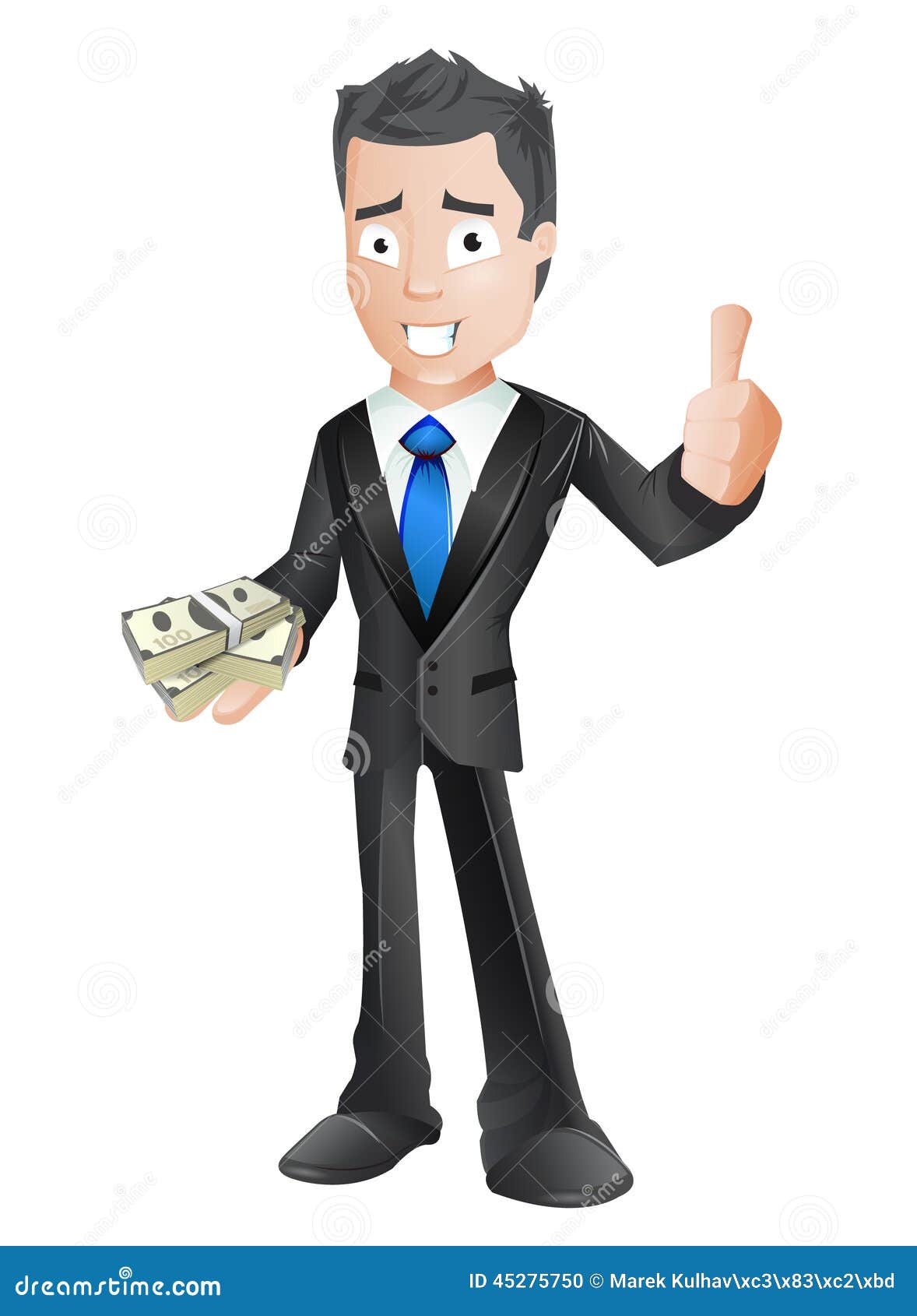 Business Character with Money Stock Illustration - Illustration of ...