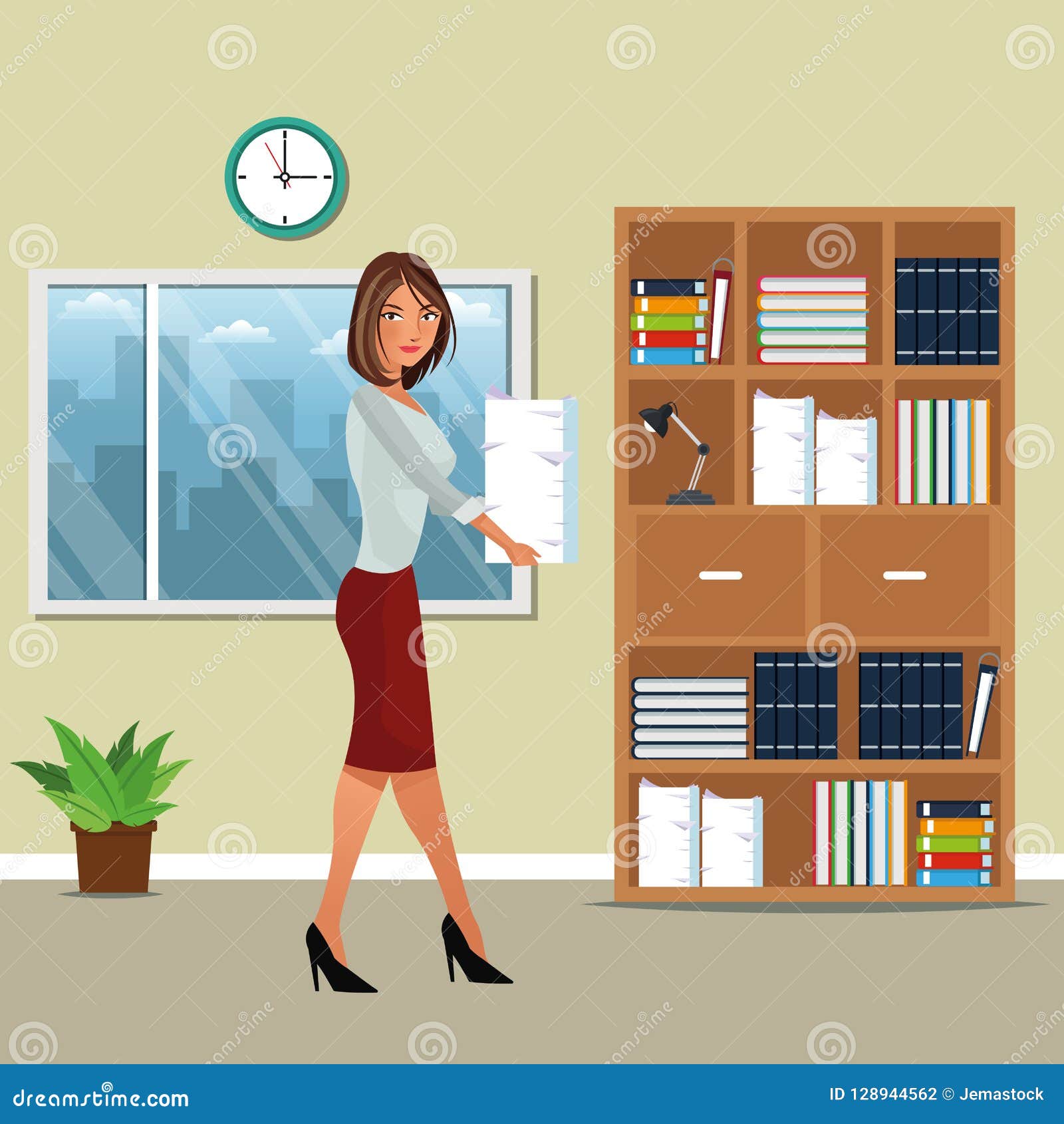 Executive Handing Over Agreement Cartoon Vector | CartoonDealer.com ...