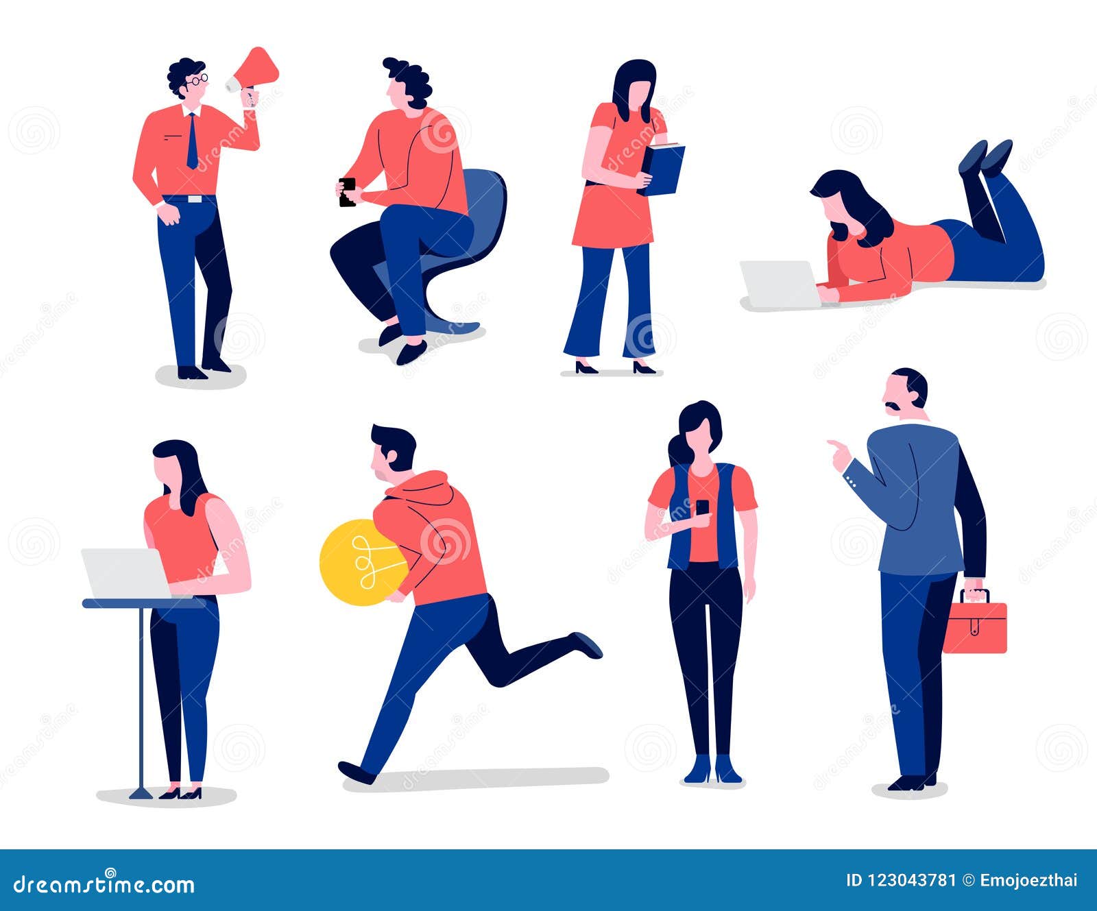 Business Character set stock vector. Illustration of girl - 123043781