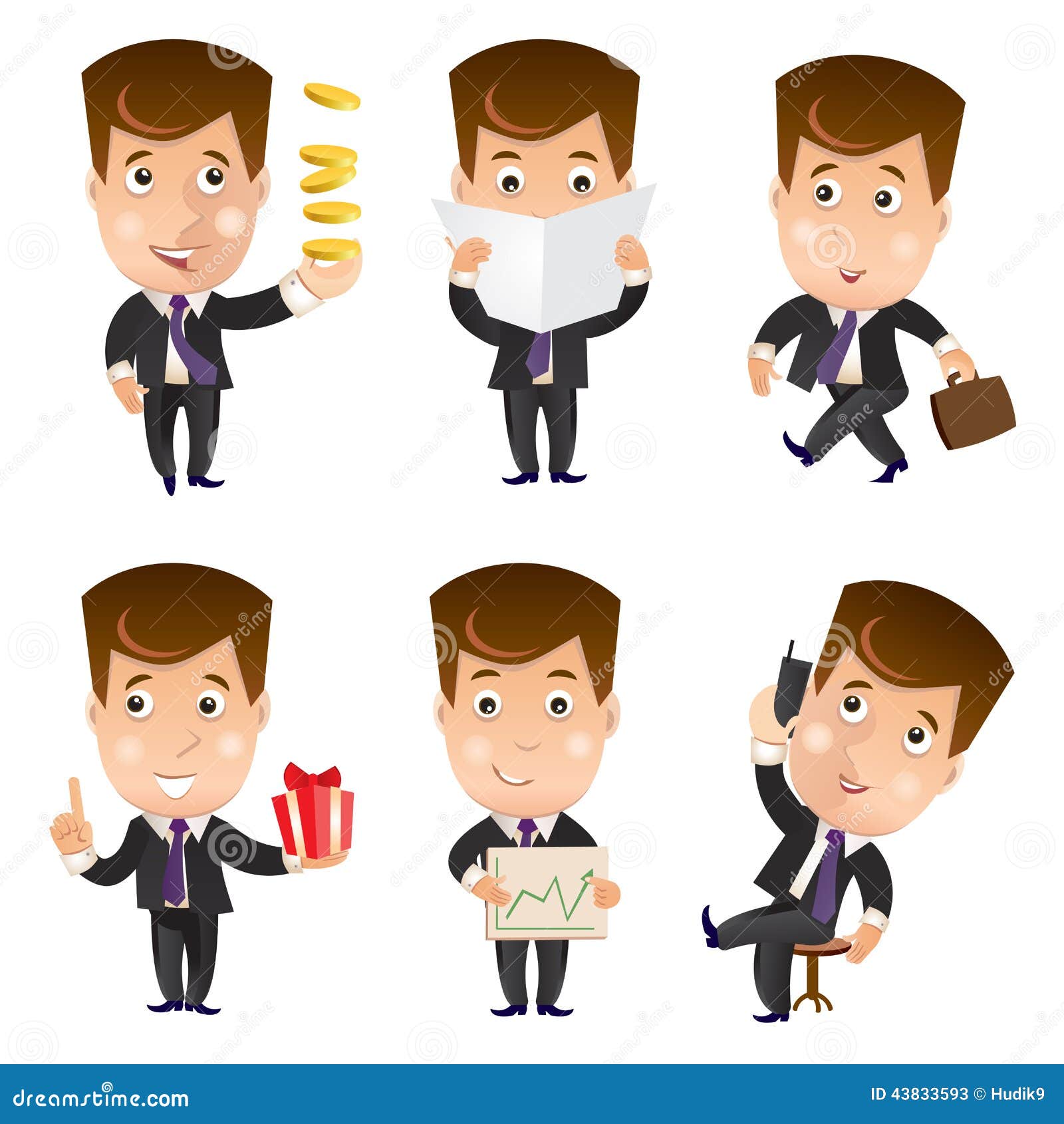 Business character set stock vector. Illustration of happy - 43833593