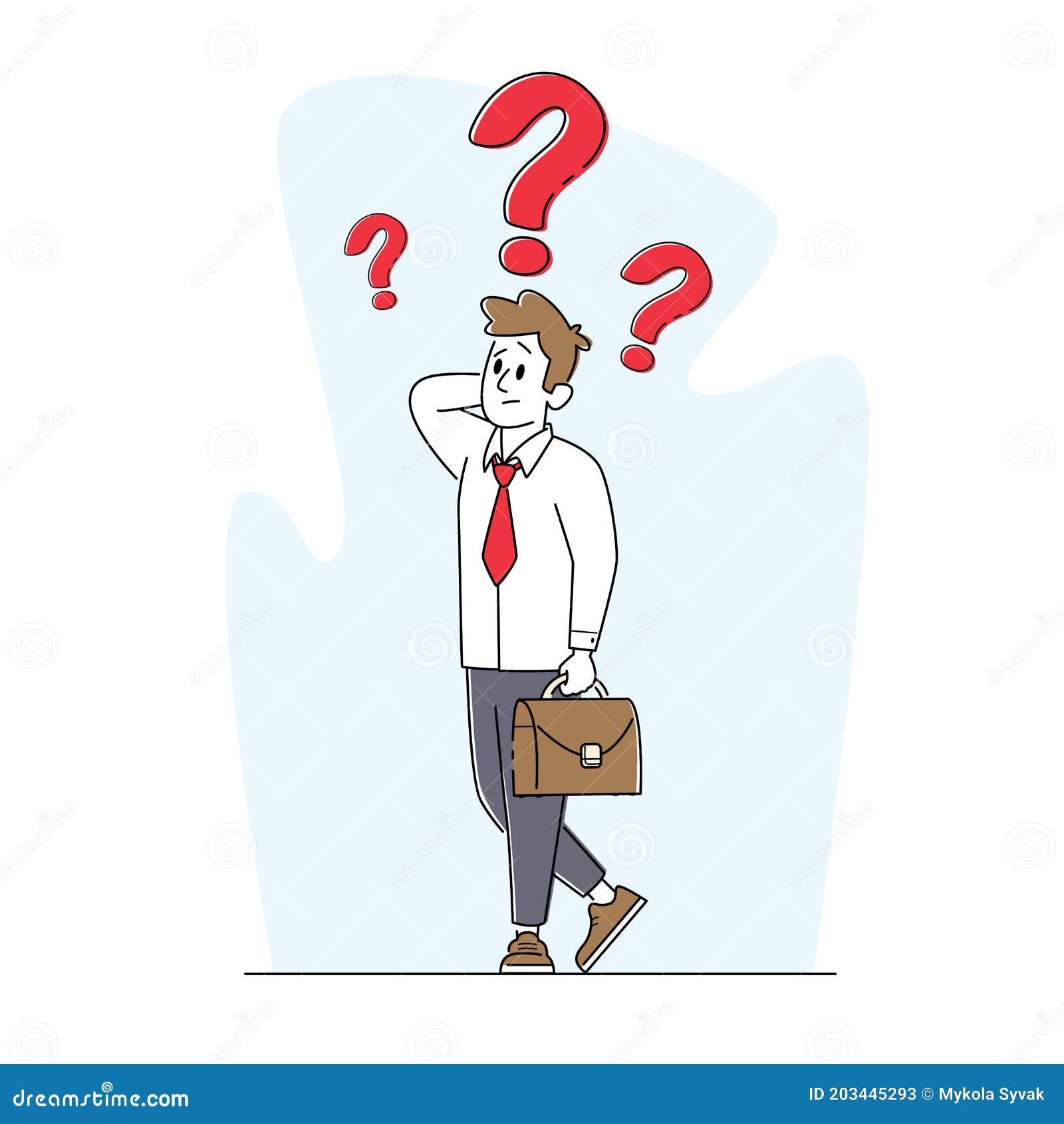 Business Character Thinking, Searching Solution or Decision for ...