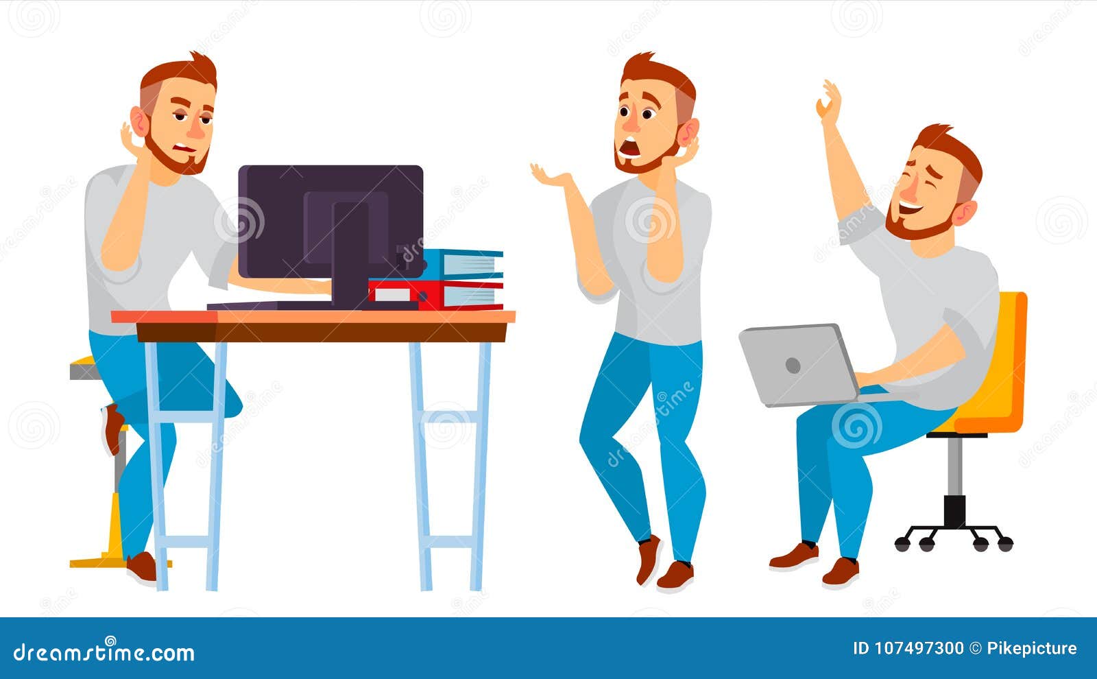 Business Character Vector. Working Man. Environment Process Creative ...