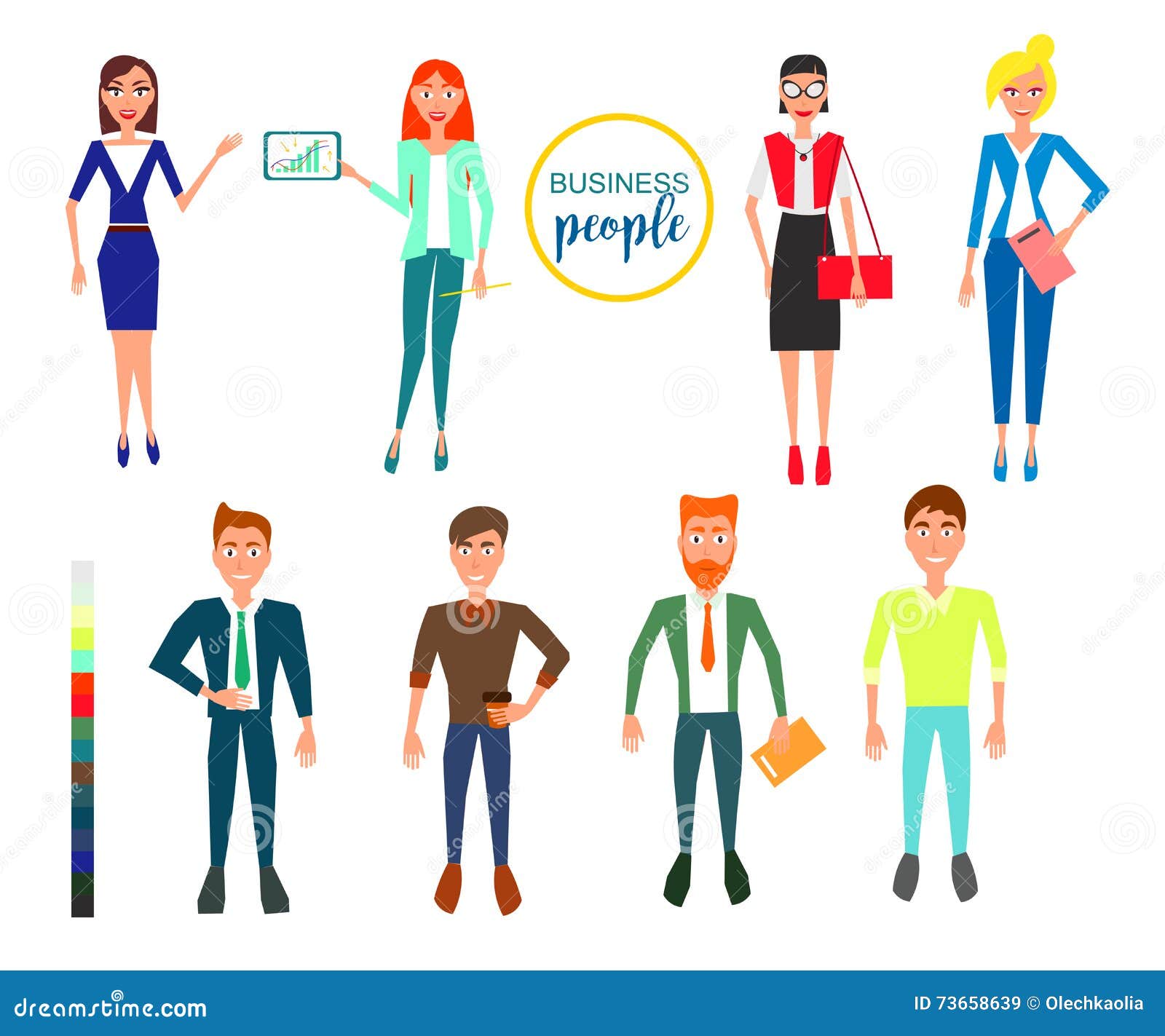 Business Characters. Design Set with Employees. Vector Illustration ...