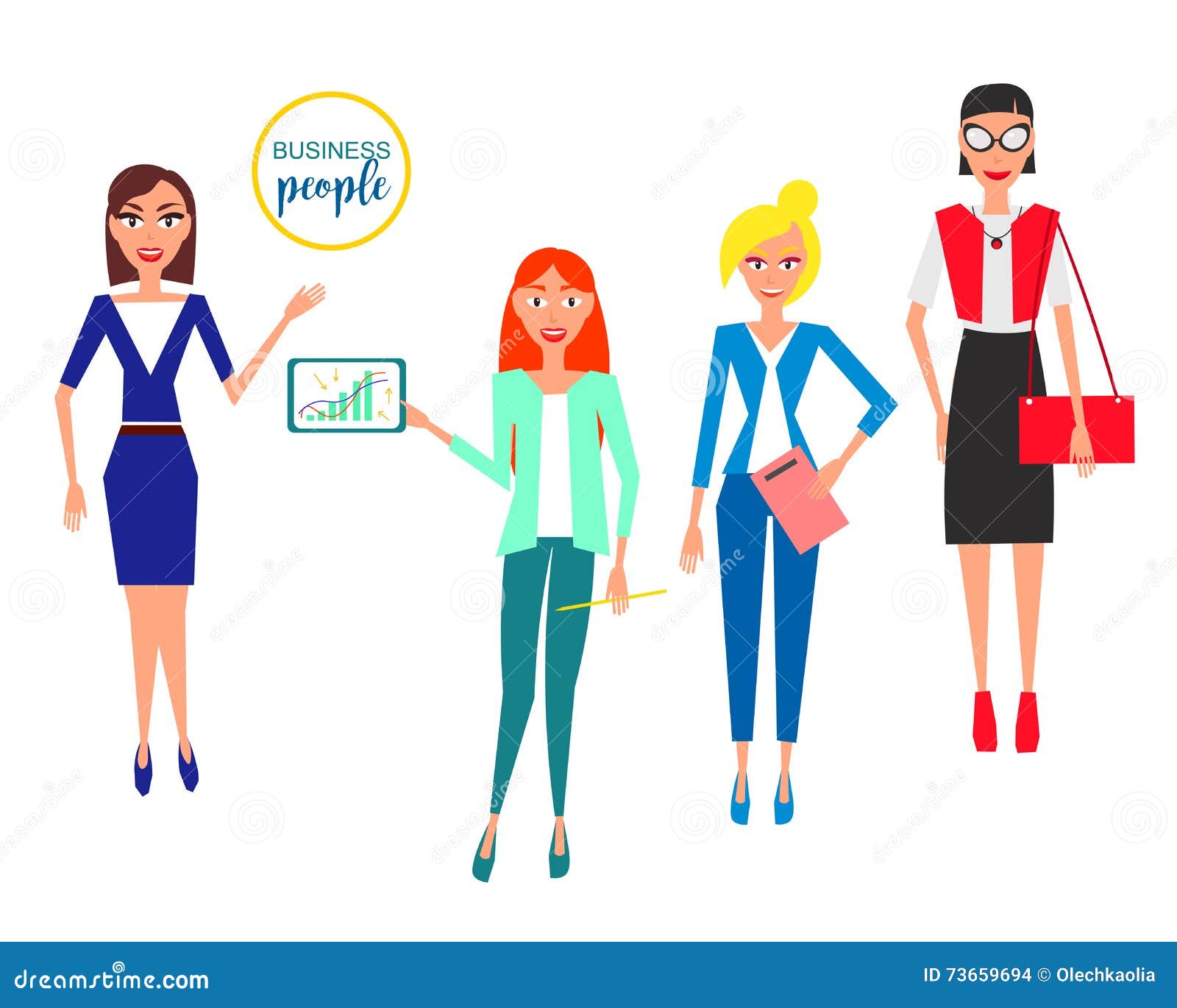 Business Characters. Design Set with Employees. Vector Illustration ...