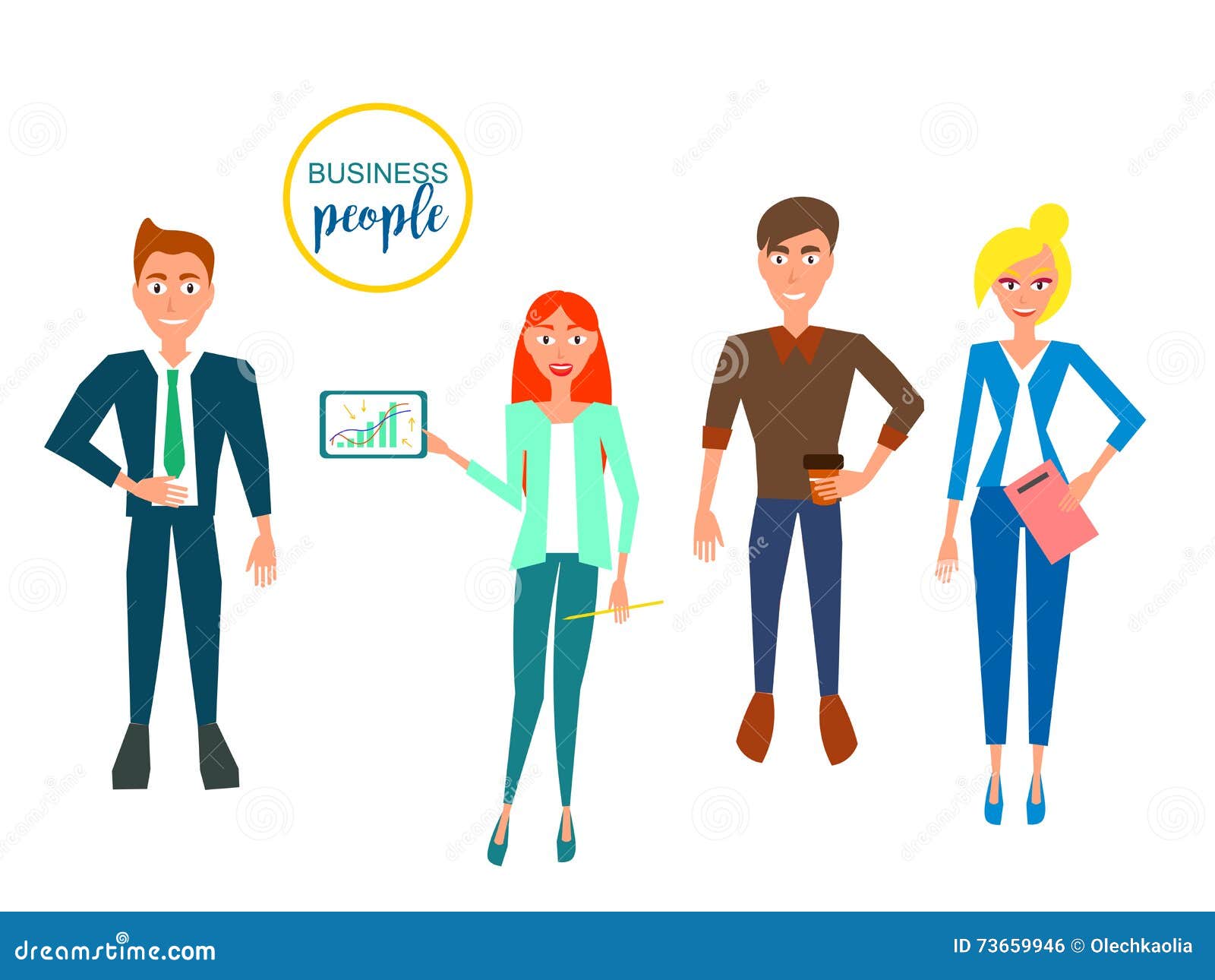 Business Characters. Design Set with Employees. Vector Illustration ...