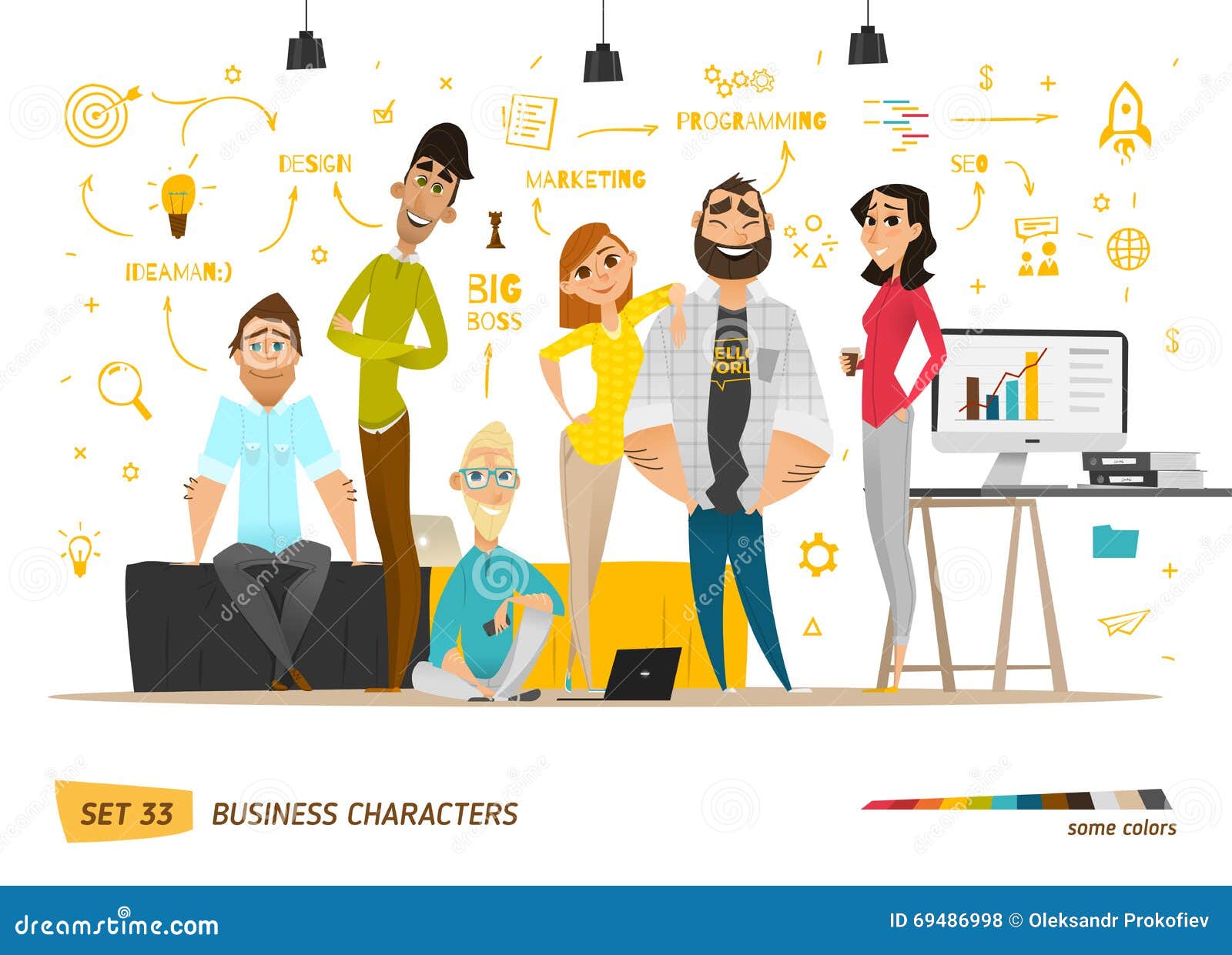Business characters scene. stock vector. Illustration of director ...