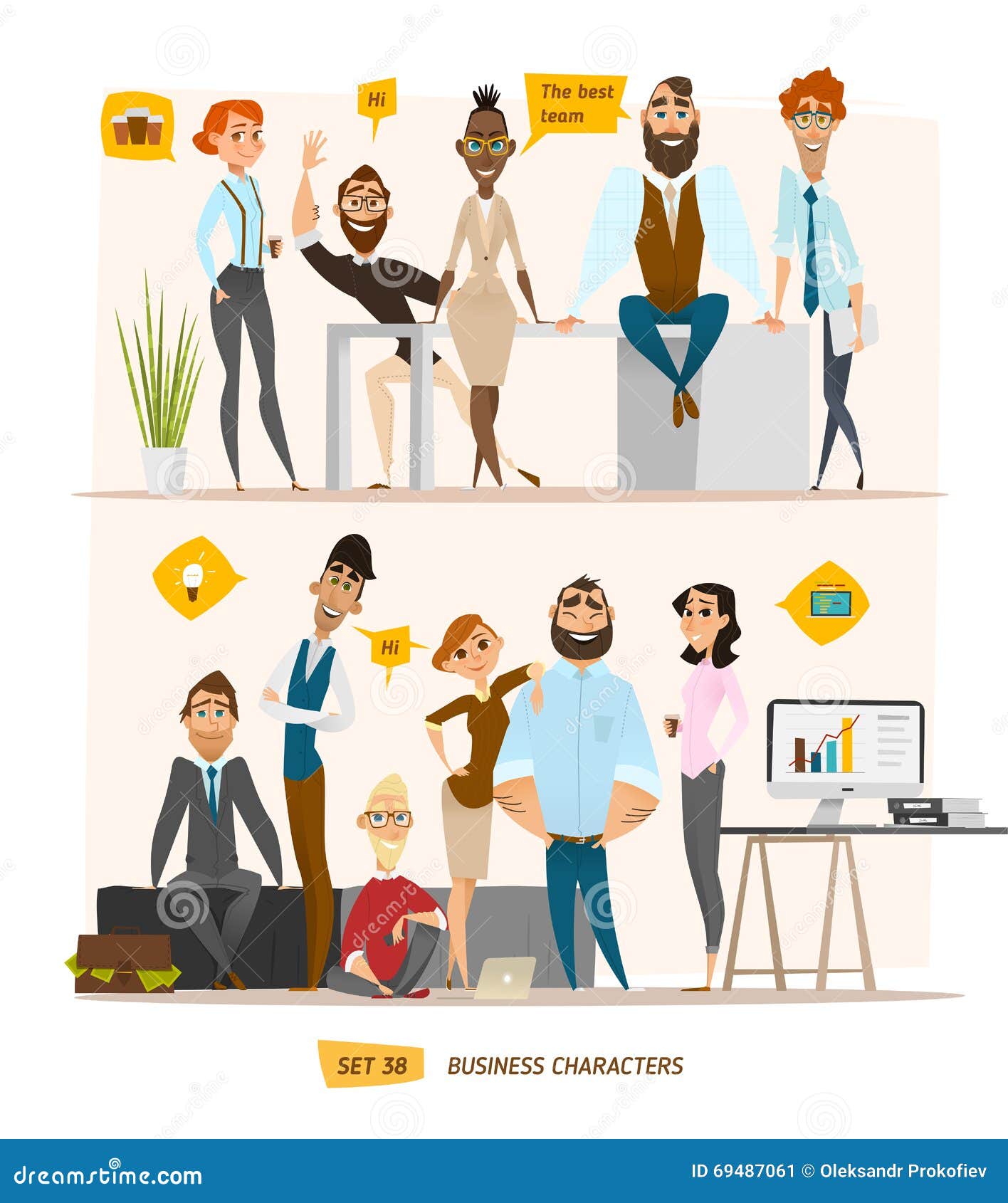 Business characters scene stock vector. Illustration of business - 69487061