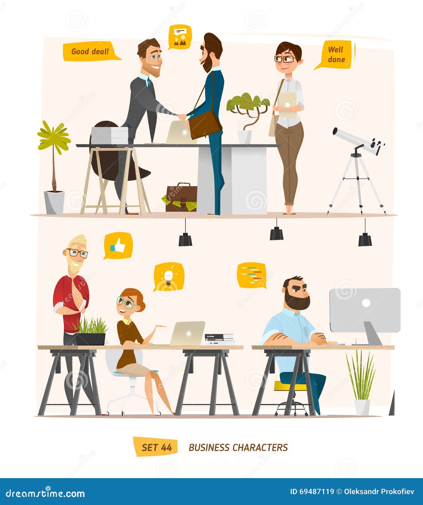 Business characters scene stock vector. Illustration of coworkers ...