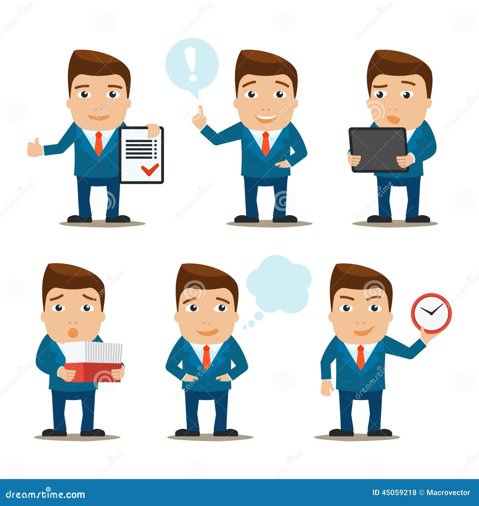 Business characters set stock vector. Illustration of confused - 45059218