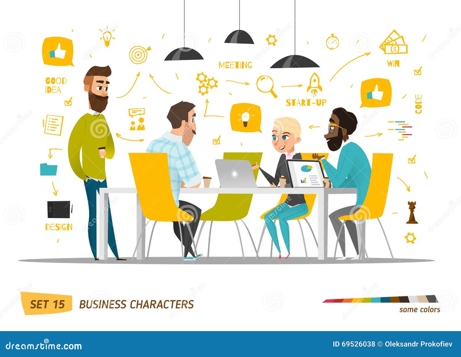 Business characters set stock vector. Illustration of management - 69526038