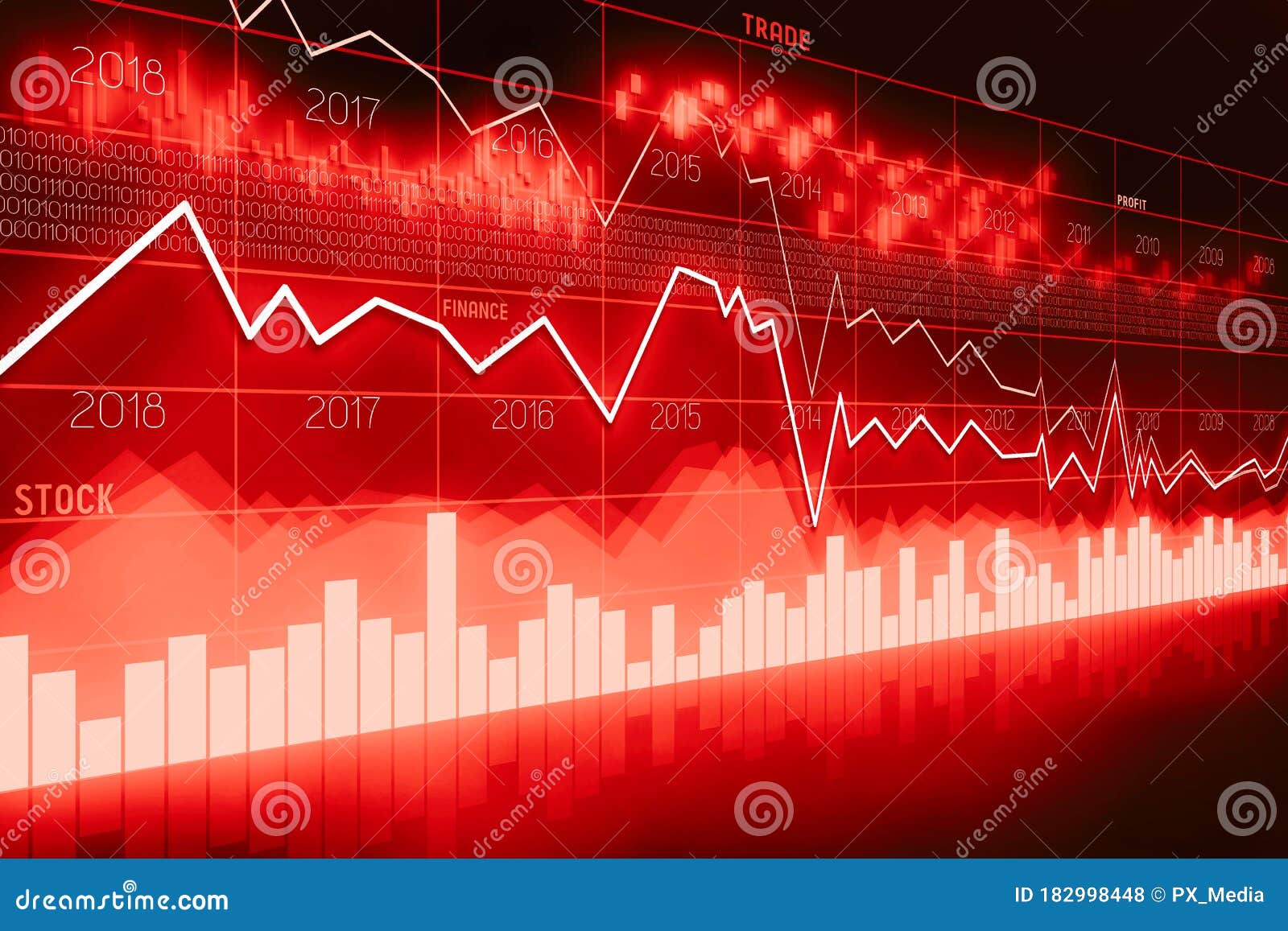 Abstract Red Financial Data Chart Stock Illustration - Illustration of ...