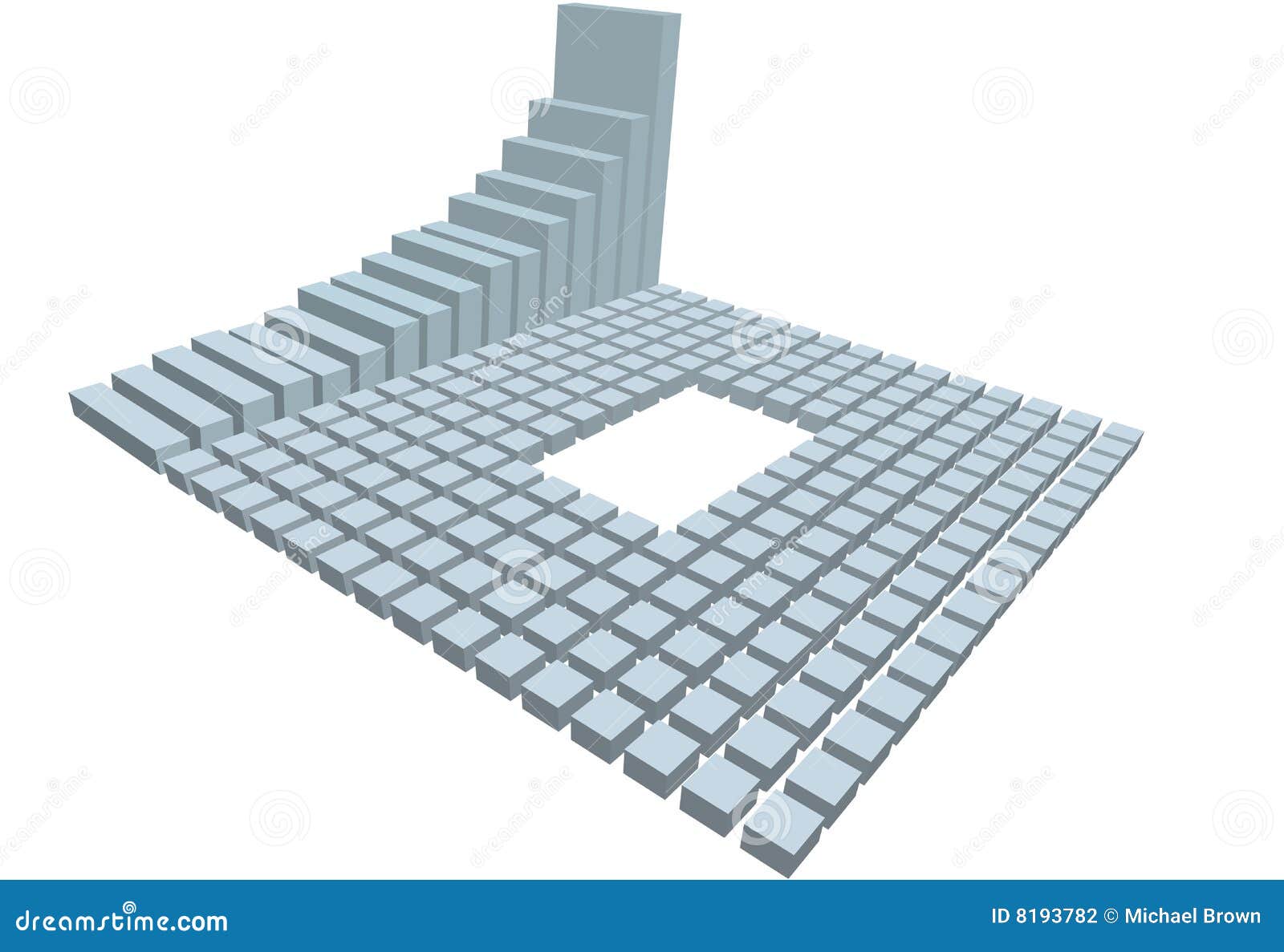 Business Chart 3D Rows of Financial Blocks Stock Vector - Illustration ...