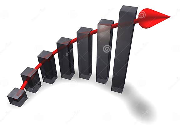 Business Chart with Arrow stock illustration. Illustration of arrow ...