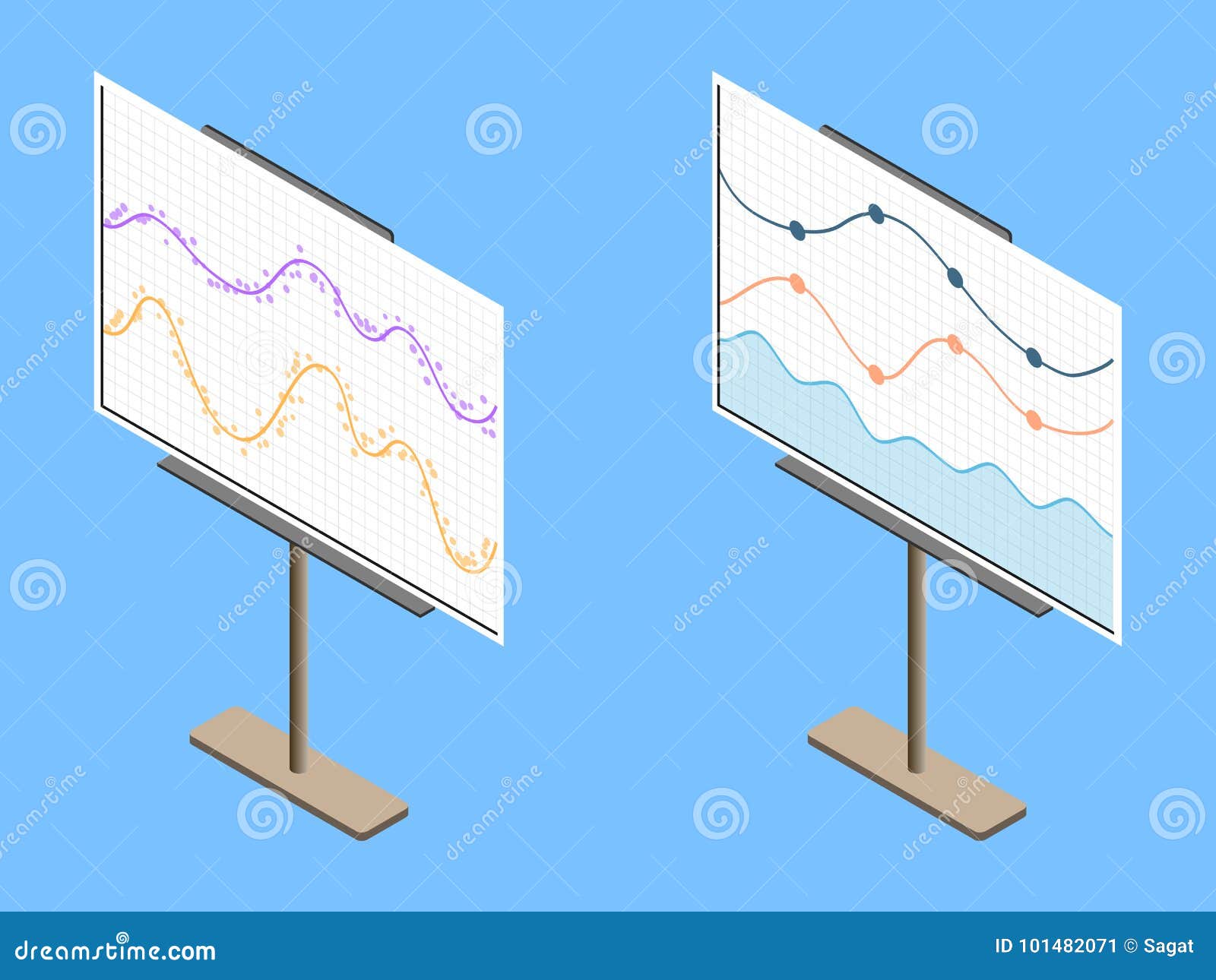 Business Chart Board. Set of Graphs. Data Visualization. Stock Vector ...