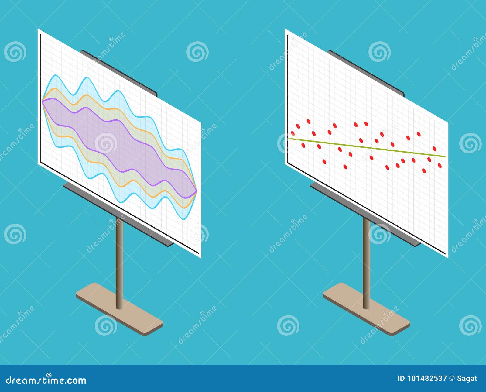 Business Chart Board. Set of Graphs. Data Visualization. Stock Vector ...