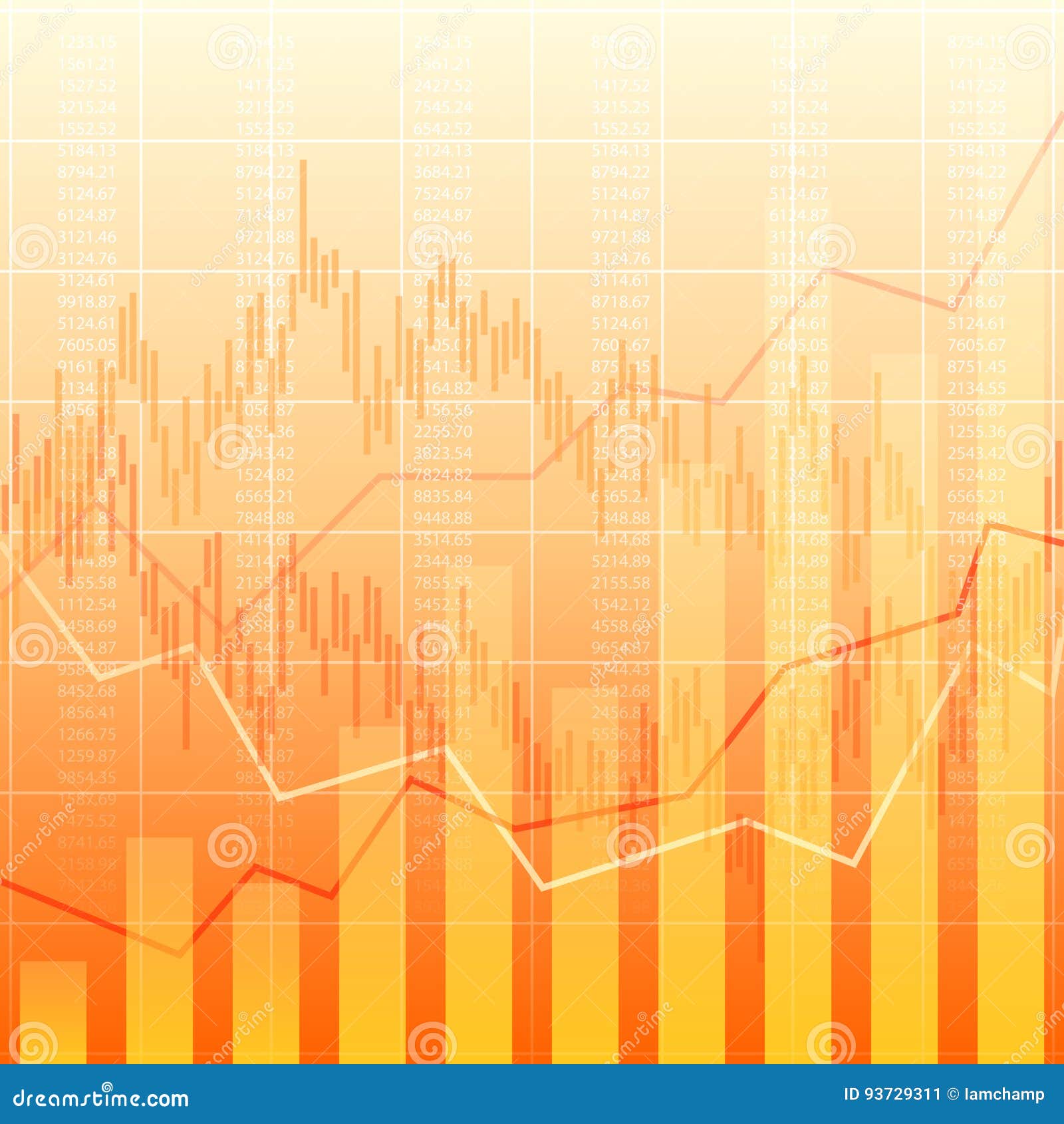 Orange Stock Market Graph